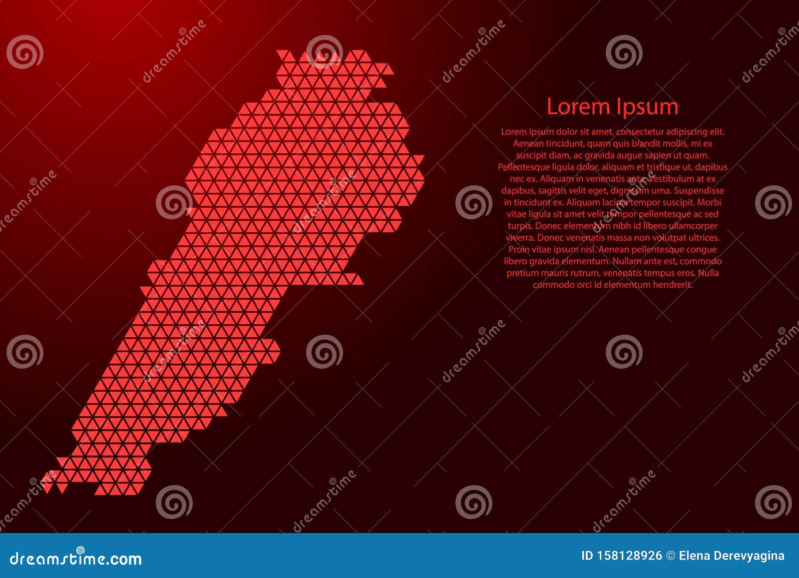 Lebanon Map Abstract Schematic from Red Triangles Repeating Pattern ...
