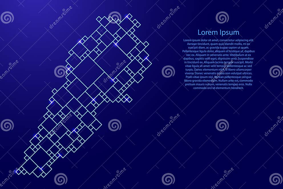 Lebanon Map from Blue Pattern from a Grid of Squares of Different Sizes ...