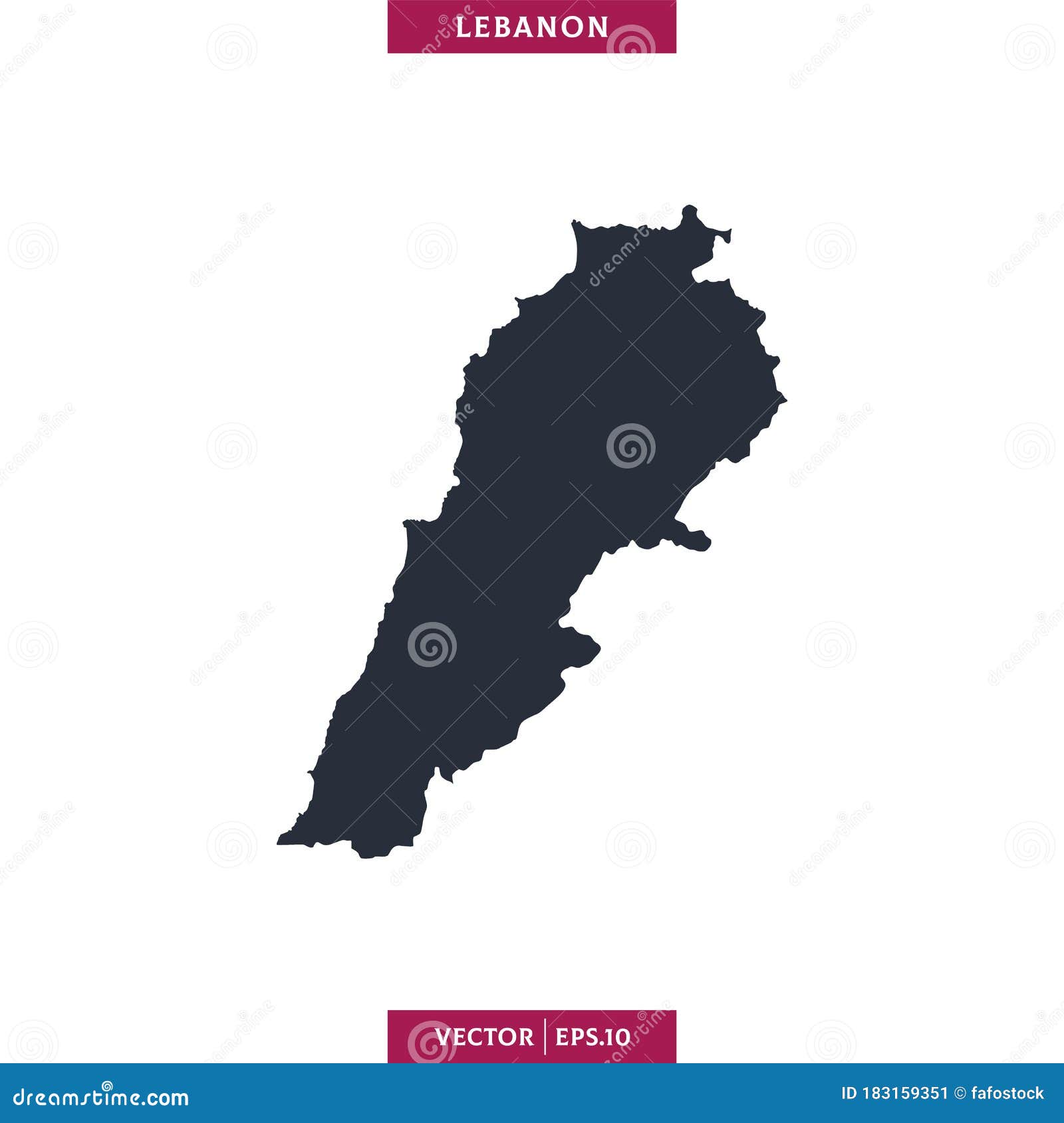 Lebanon Map. High Detailed Map Vector in White Background. Stock Vector ...