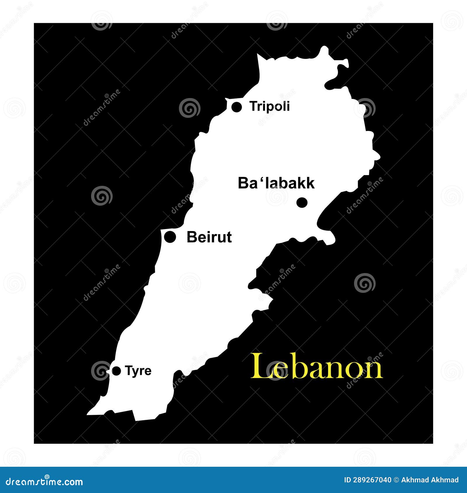 Lebanon map icon stock vector. Illustration of territory - 289267040