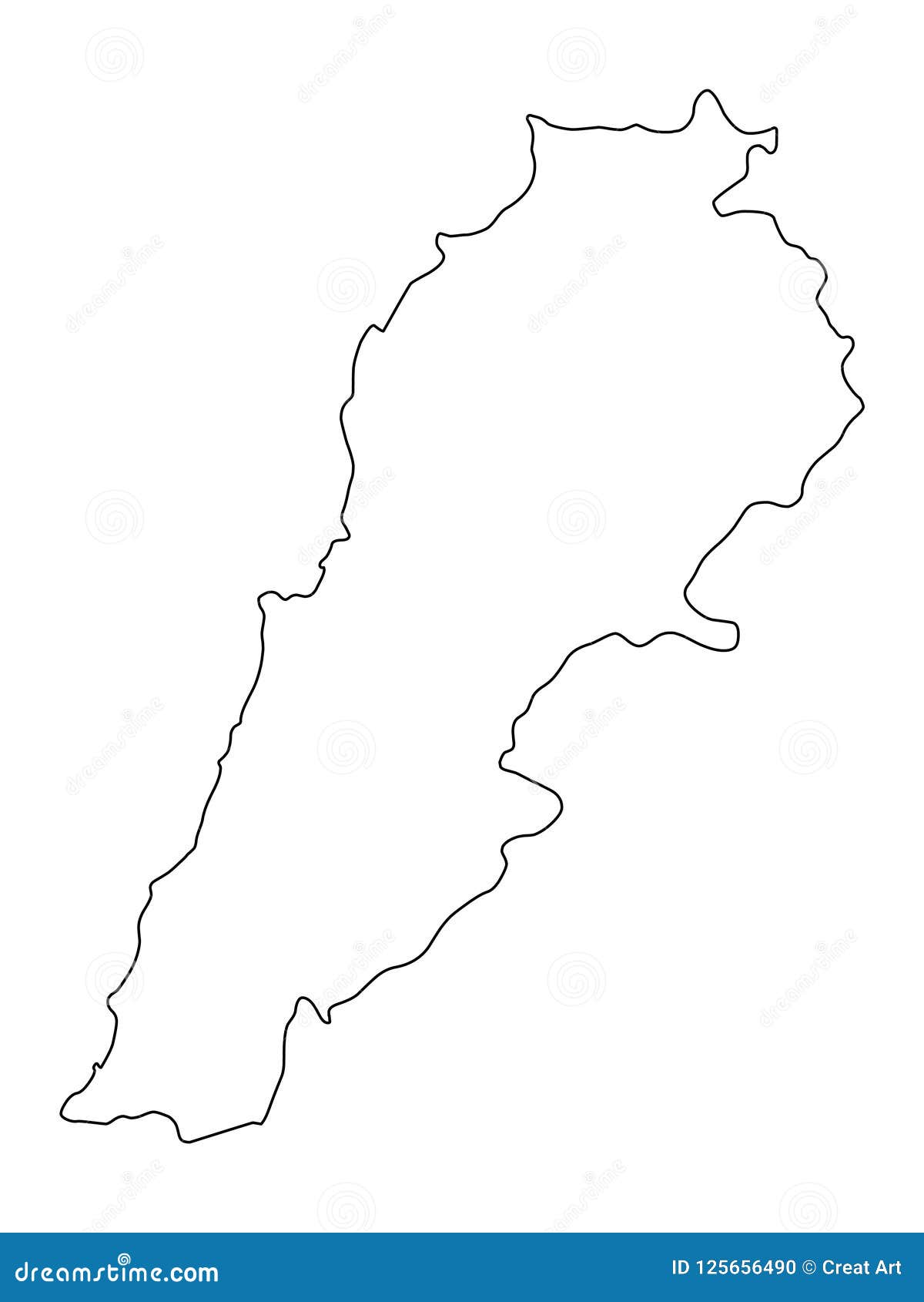 Lebanon Map Outline Vector Illustration Stock Vector - Illustration of ...