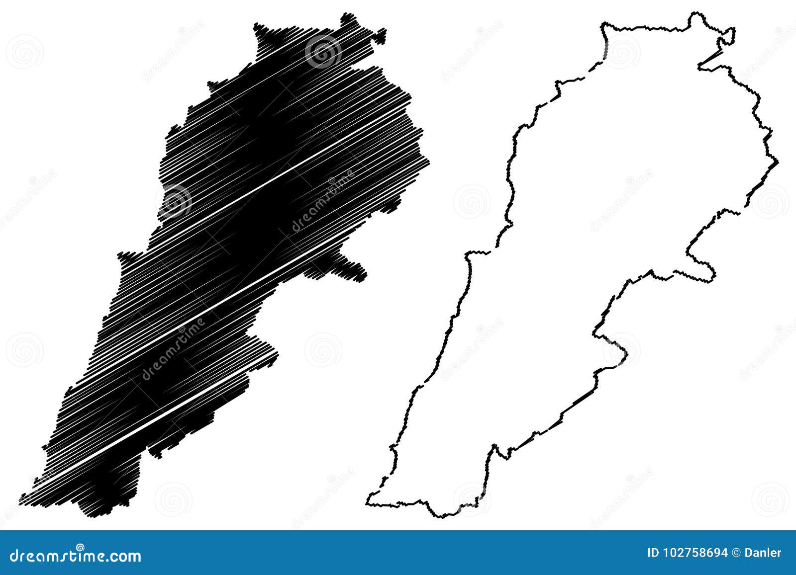 Lebanon map vector stock vector. Illustration of continent - 102758694