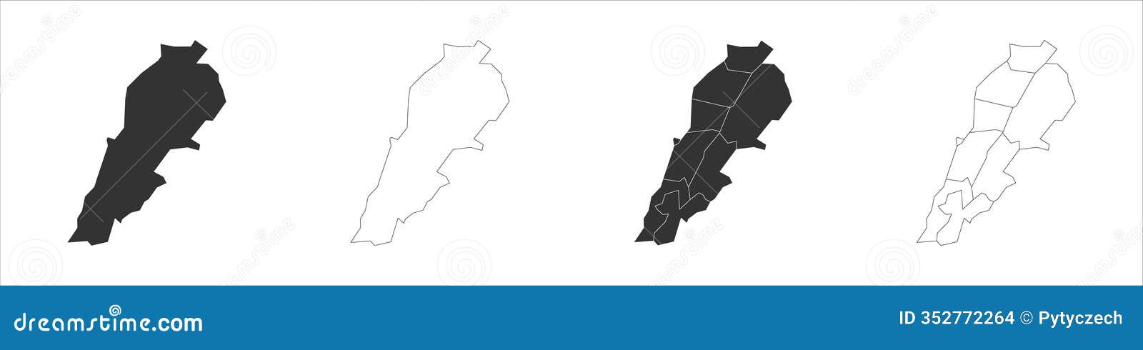 Lebanon Political Map of Administrative Divisions Stock Illustration ...