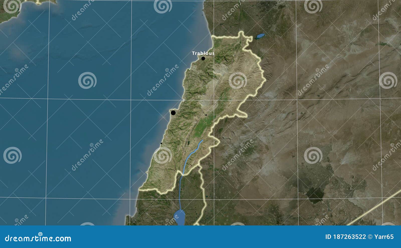 Lebanon - Satellite. Composition, Borders Stock Illustration ...