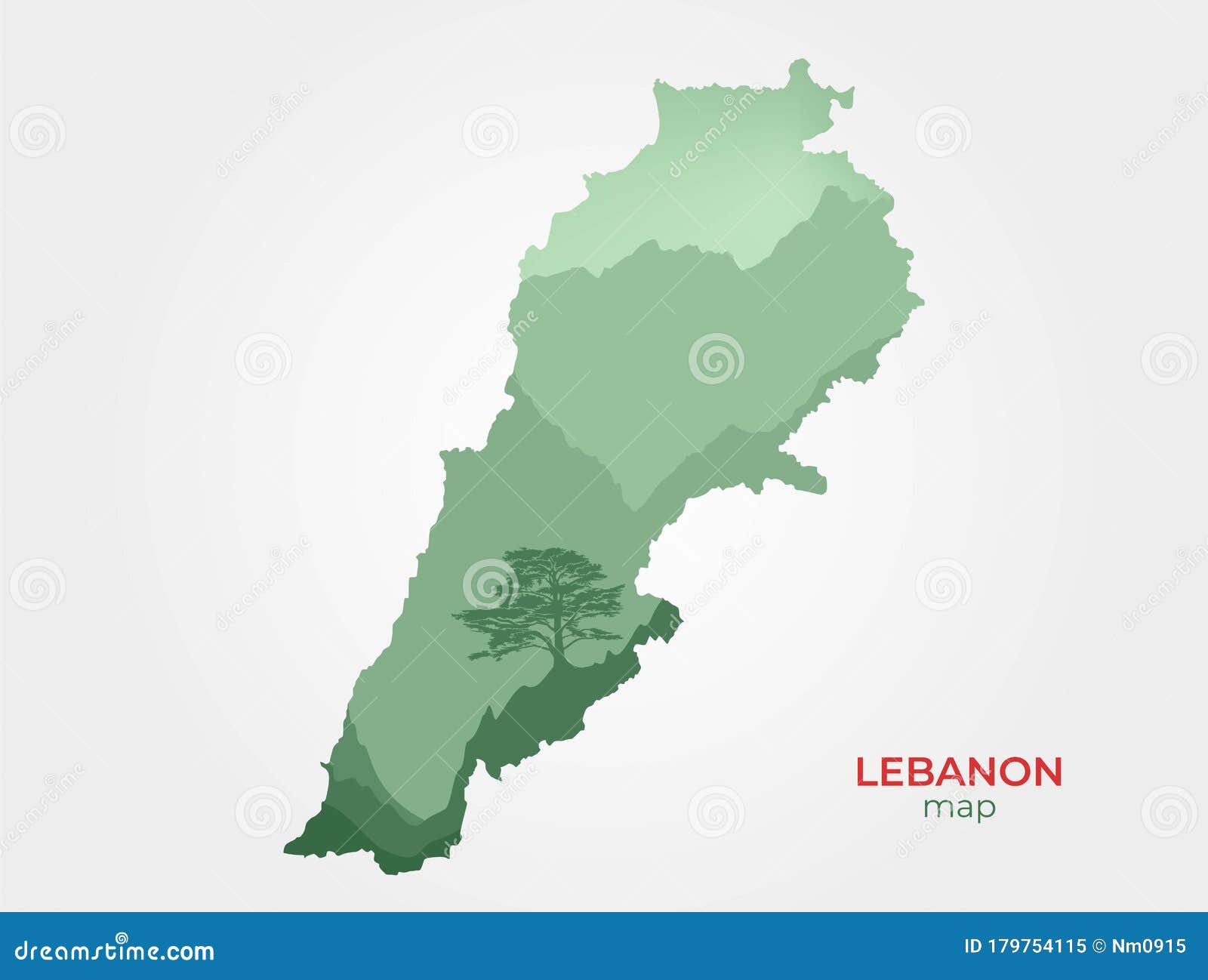 Lebanon Symbol Map with Mountains Landscape and Cedar Tree Stock Vector ...