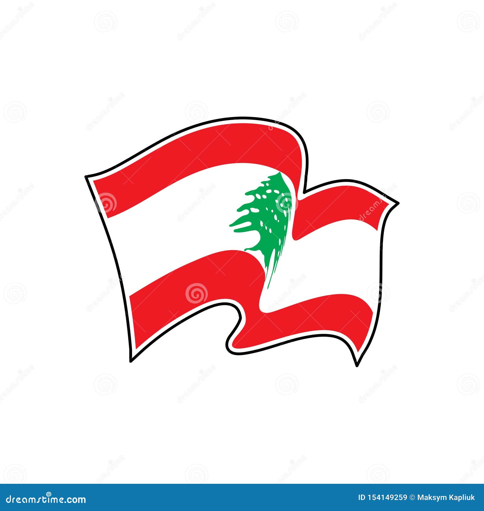 Lebanon Vector Flag. National Symbol of Lebanon Stock Vector ...
