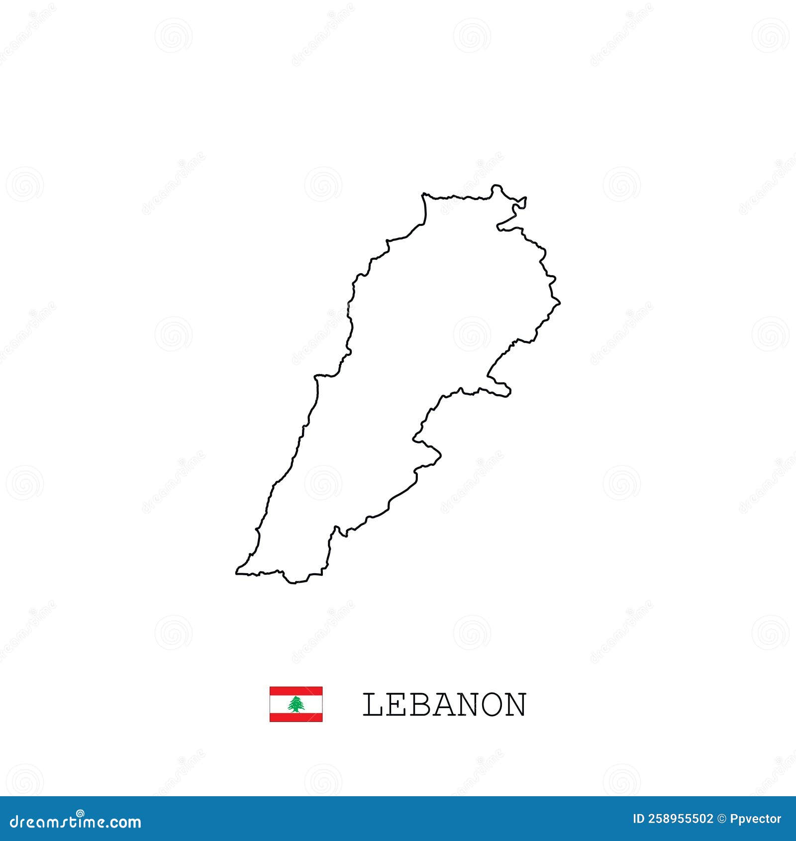Linear Lebanon Map Icon From Countrymaps Outline Collection. Thin Line ...