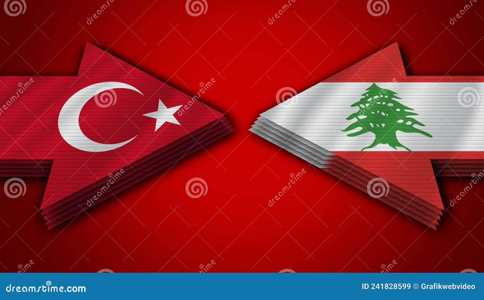 Lebanon Vs Turkey Turkish Arrow Flags â€“ 3D Illustrations Stock ...