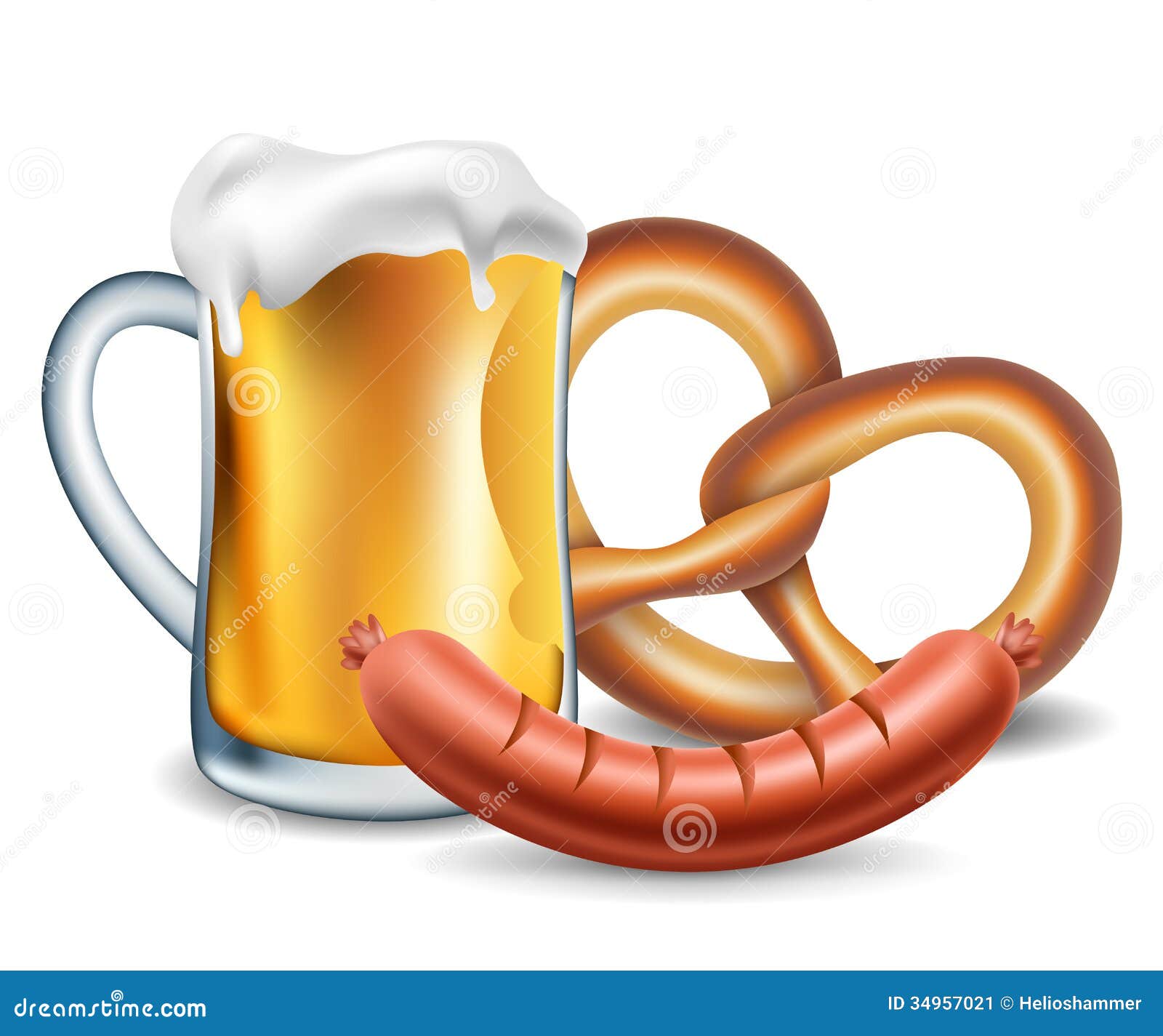 Lebensmittel, Bier, Wurst Und Brezel Oktoberfest Stock Abbildung ...