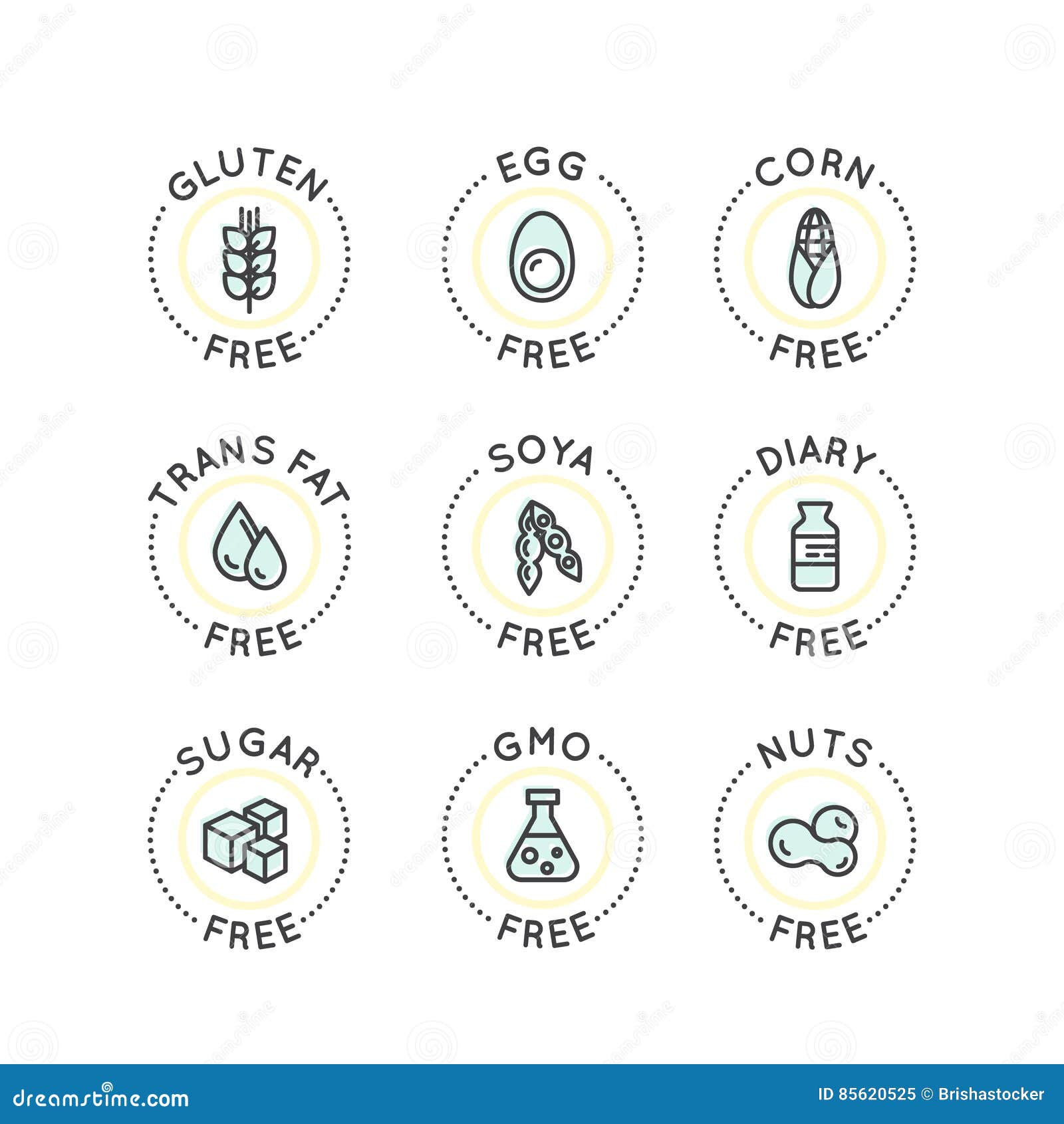 Lebensmittel-Intoleranz-Konzept Vektor Abbildung - Illustration von ...