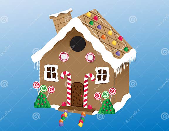 Lebkuchen-Haus vektor abbildung. Illustration von verzierung - 7256887