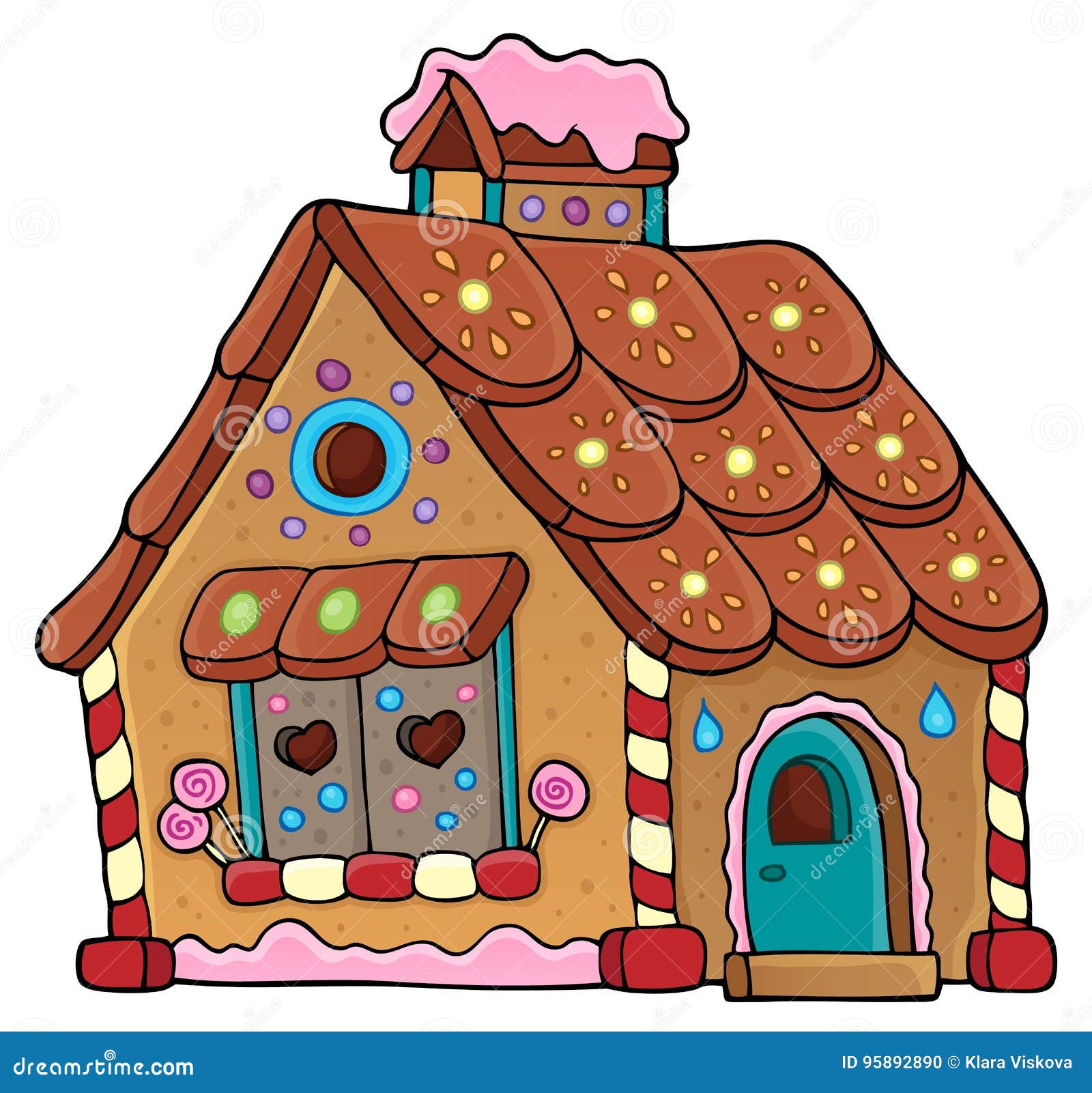 Lebkuchenhaus-Themabild 1 vektor abbildung. Illustration von verziert ...