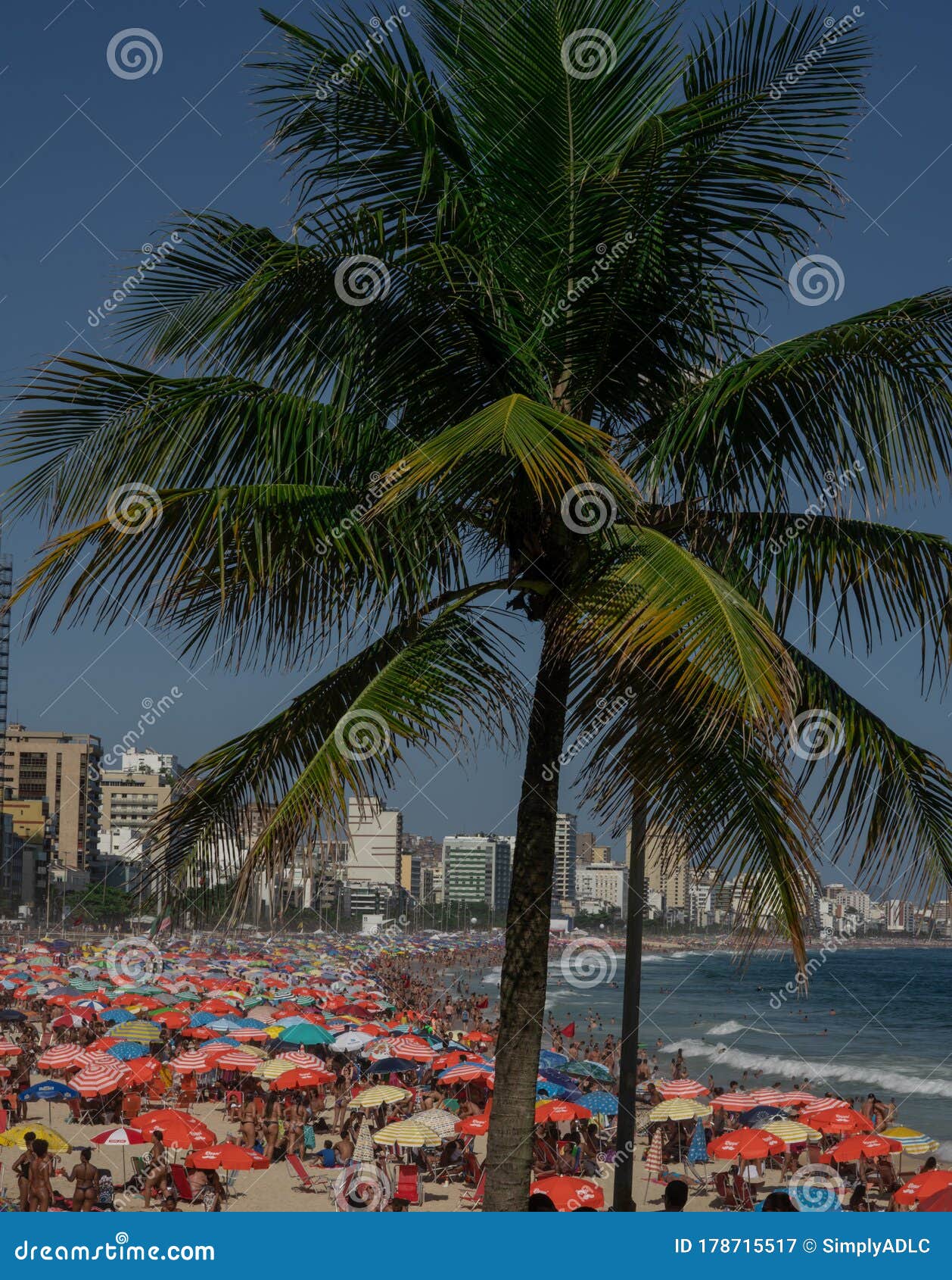 Leblon Beach in Rio De Janeiro Full of People Editorial Photography ...