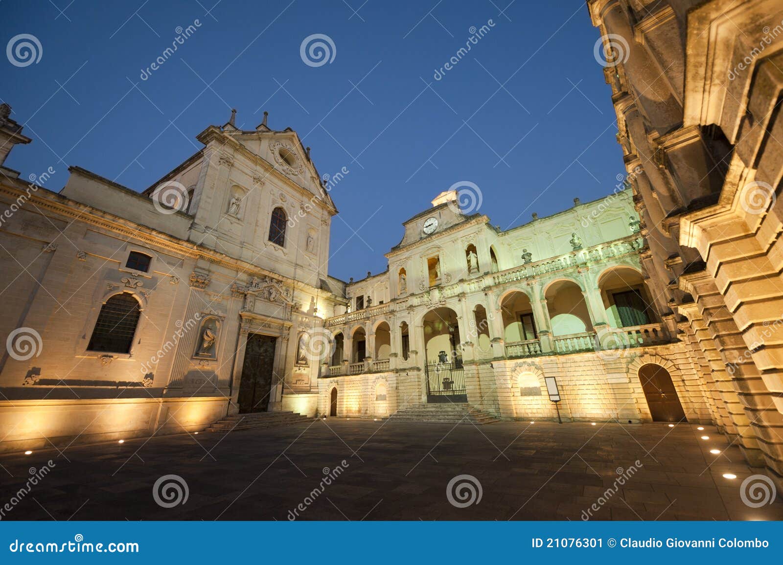 Lecce (Apulia Italy):Baroque Square by Night Stock Image - Image of ...