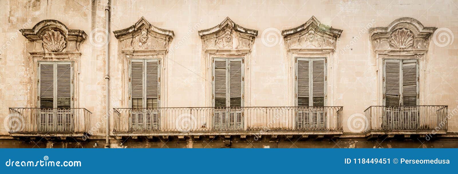 Lecce, Italy - Old Windows in Baroque Style Stock Image - Image of ...