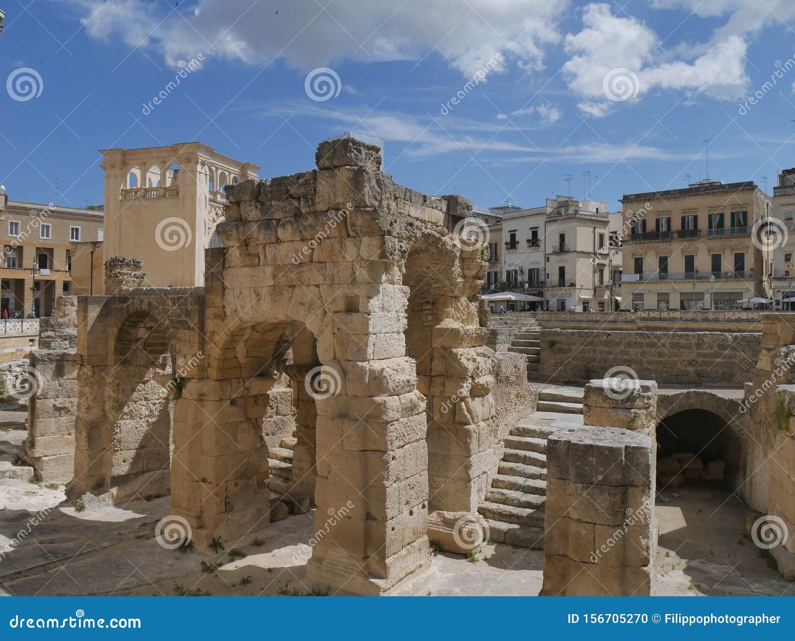 Lecce - Roman amphitheater editorial image. Image of steps - 156705270