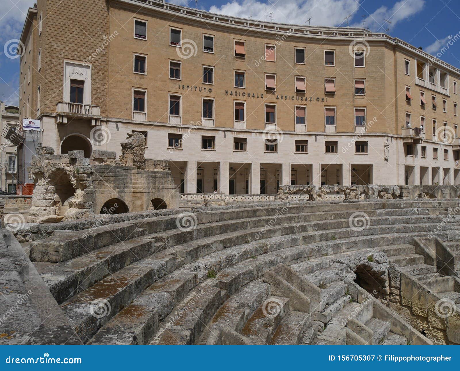 Lecce - Roman amphitheater editorial photography. Image of monument ...