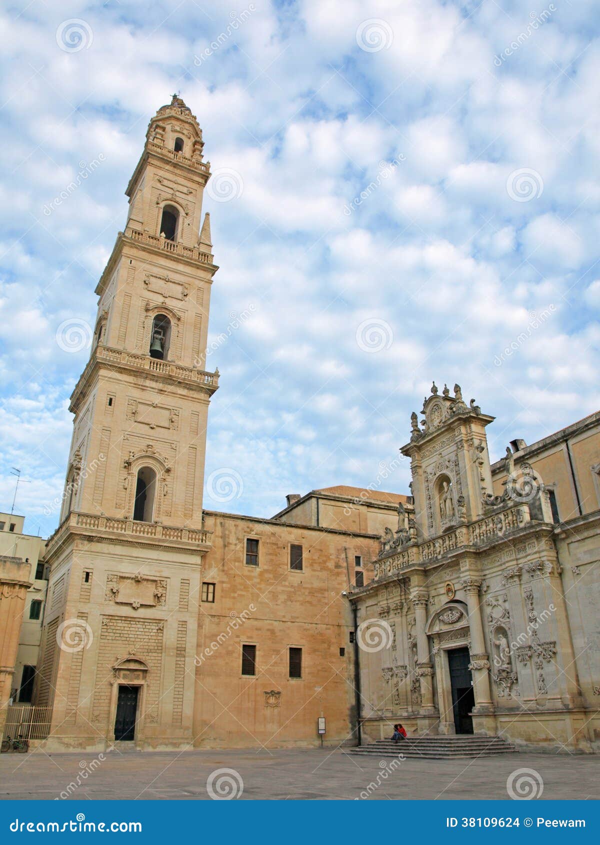 Cathedral Bell Tower on Piazza Del Duomo, Lecce Puglia, Italy Stock ...