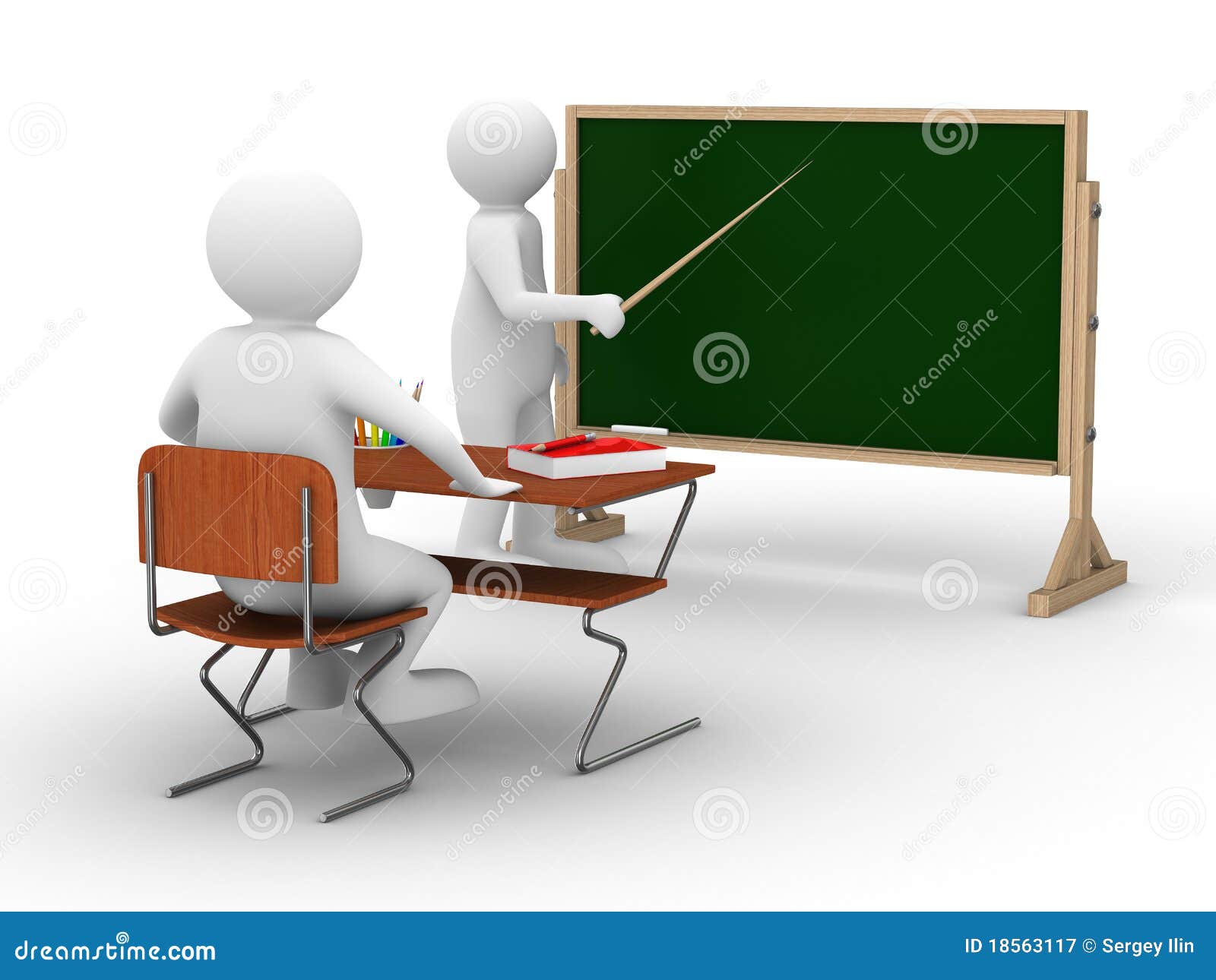 Lección En La Escuela Imagen Aislada 3d Stock De Ilustración Ilustración De Cartelera Tiza