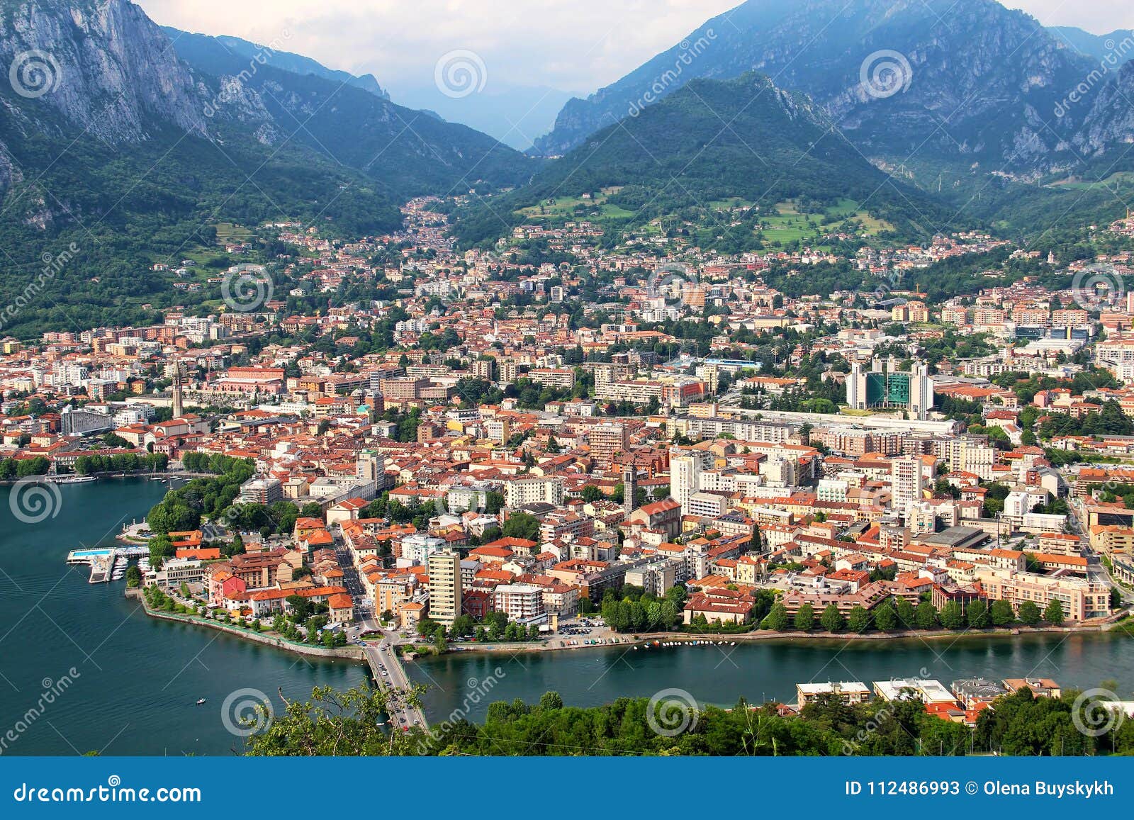 Lecco, Como lake, Italy stock image. Image of house - 112486993