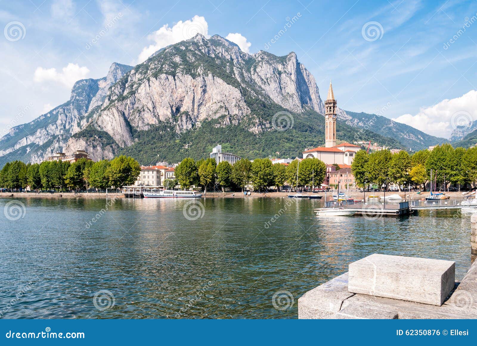 Lecco, Italy stock photo. Image of landscape, italy, building - 62350876