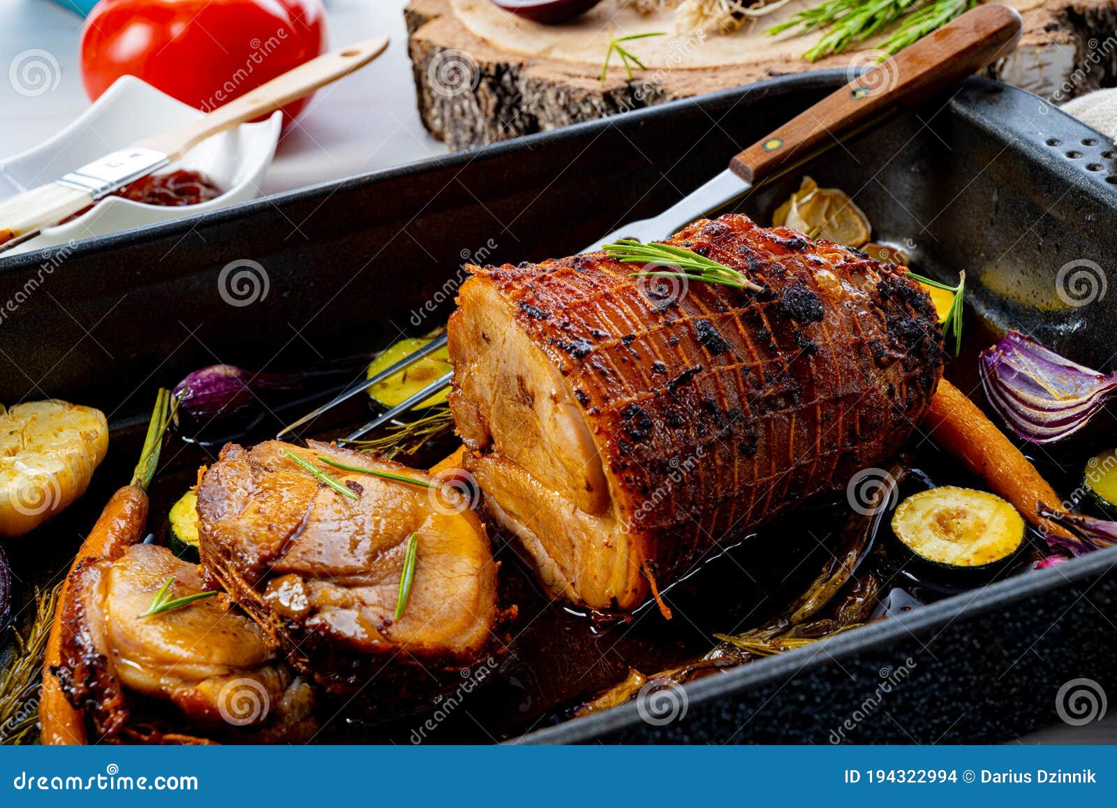 Lecere Roll Roast with Vegetables and Herbs Stock Photo - Image of ...