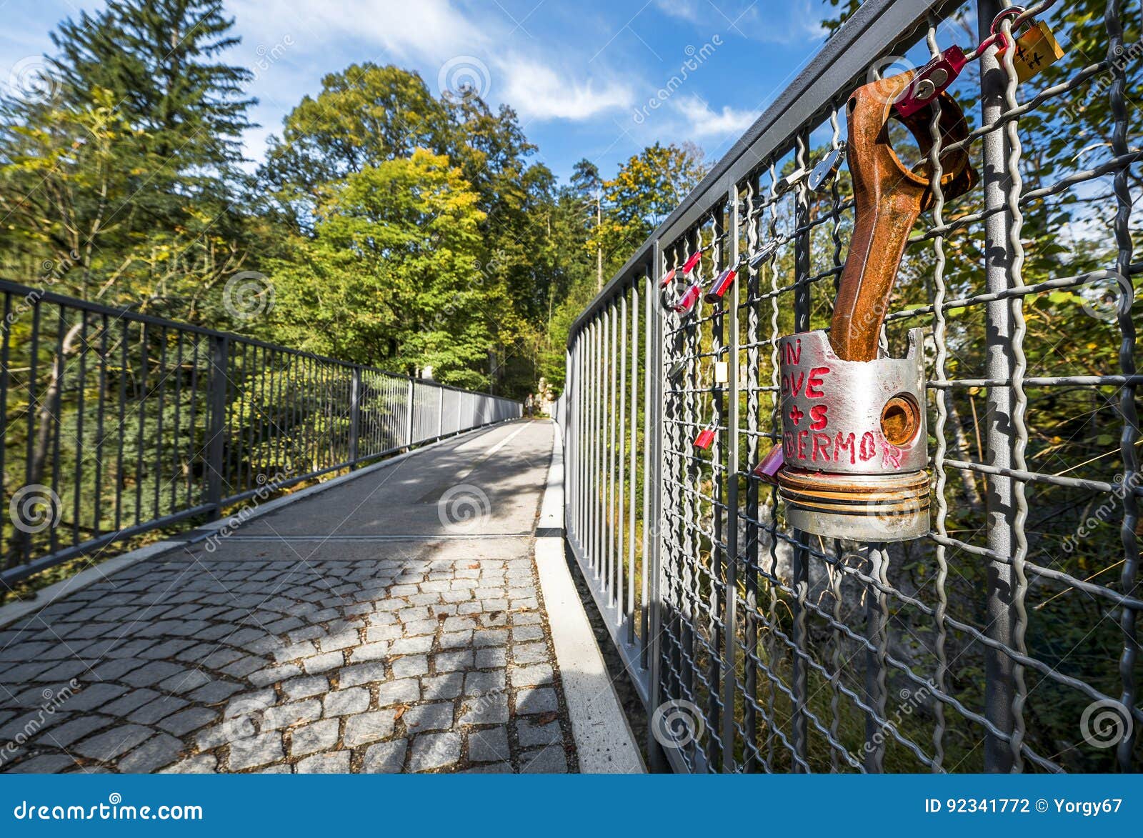 Lech Waterfall bridge editorial photography. Image of lechfall - 92341772