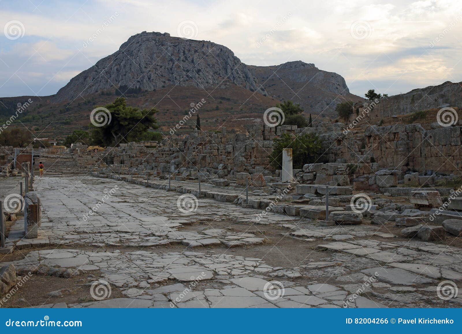 Lechaio Road in Ancient Corinth, Greece Editorial Photo - Image of ...