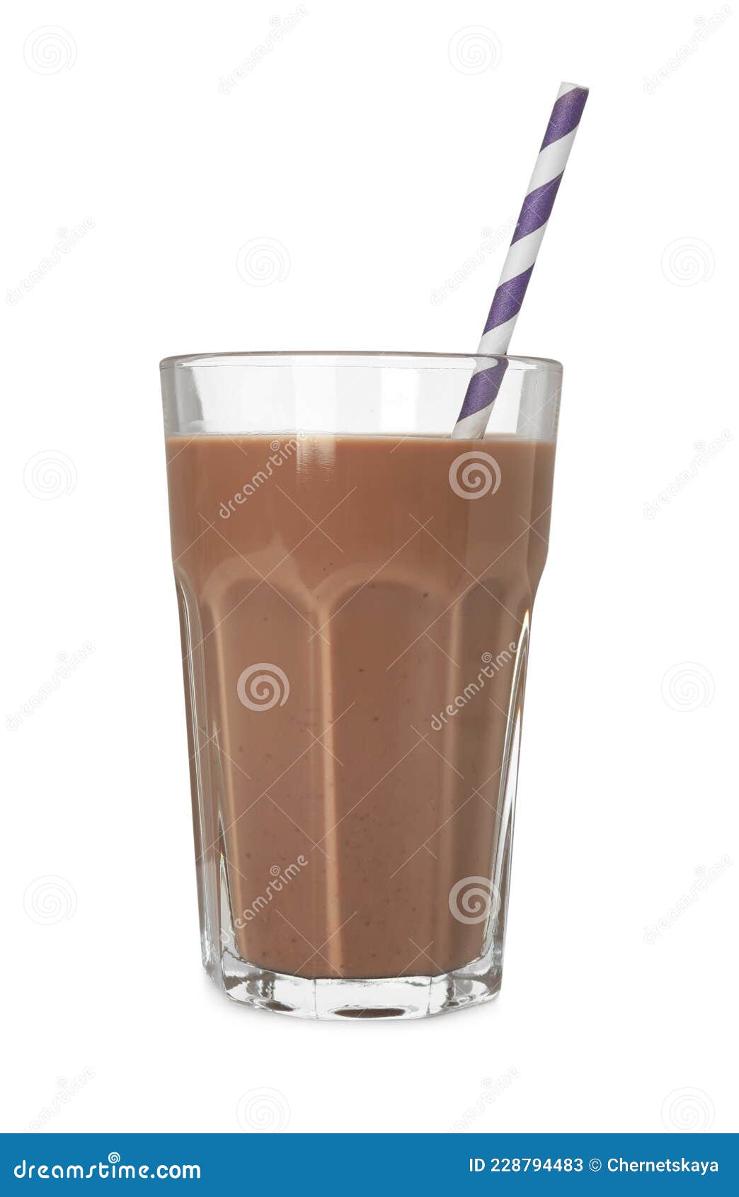 Leche De Chocolate Deliciosa En Vidrio Aislado En Blanco Imagen de ...