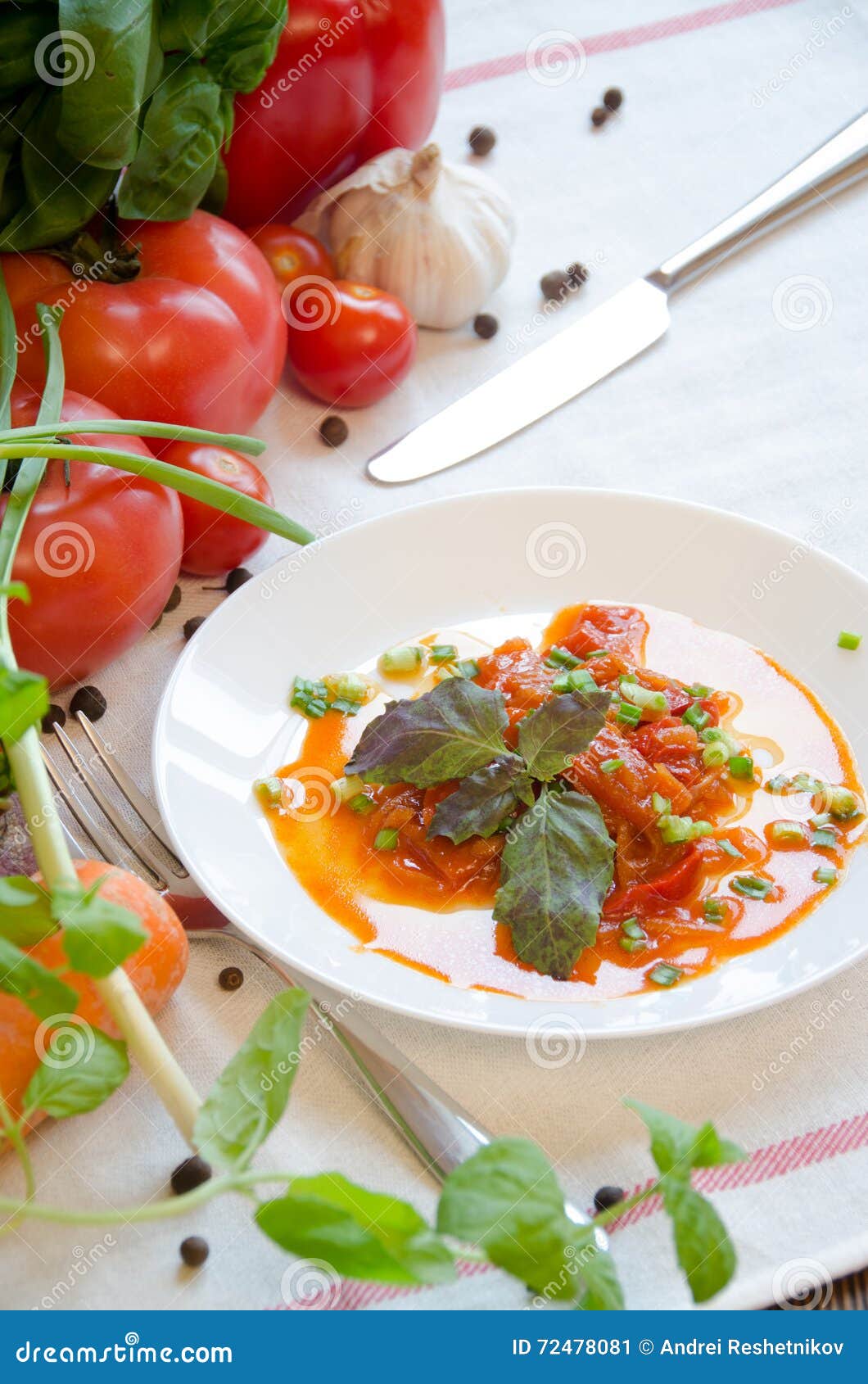 Lecho Stewed Vegetable Salad Pepper Tomato Stock Image - Image of ...