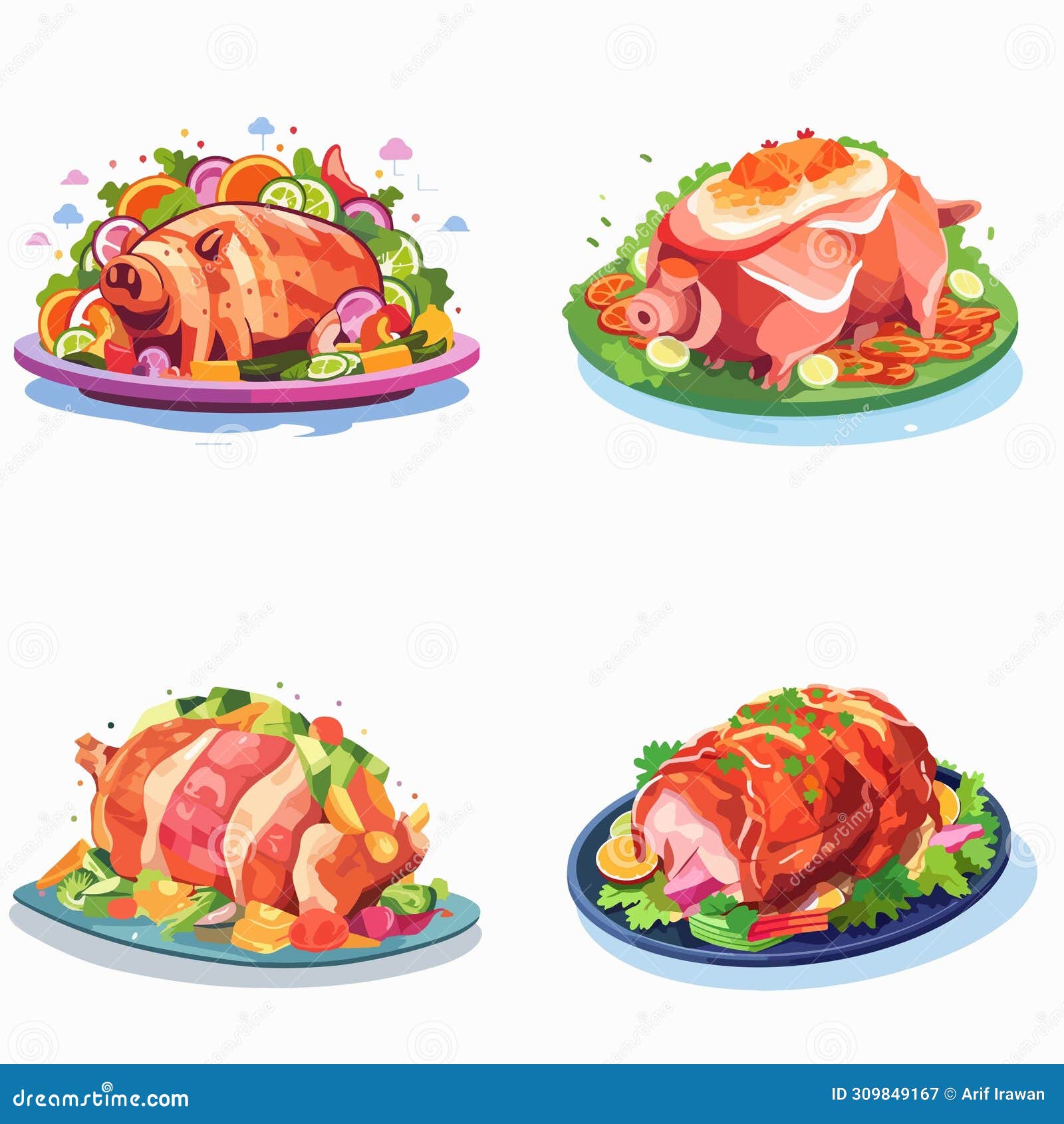 Lechon Grill Pig Meat Menu Vector Royalty-Free Stock Photography ...