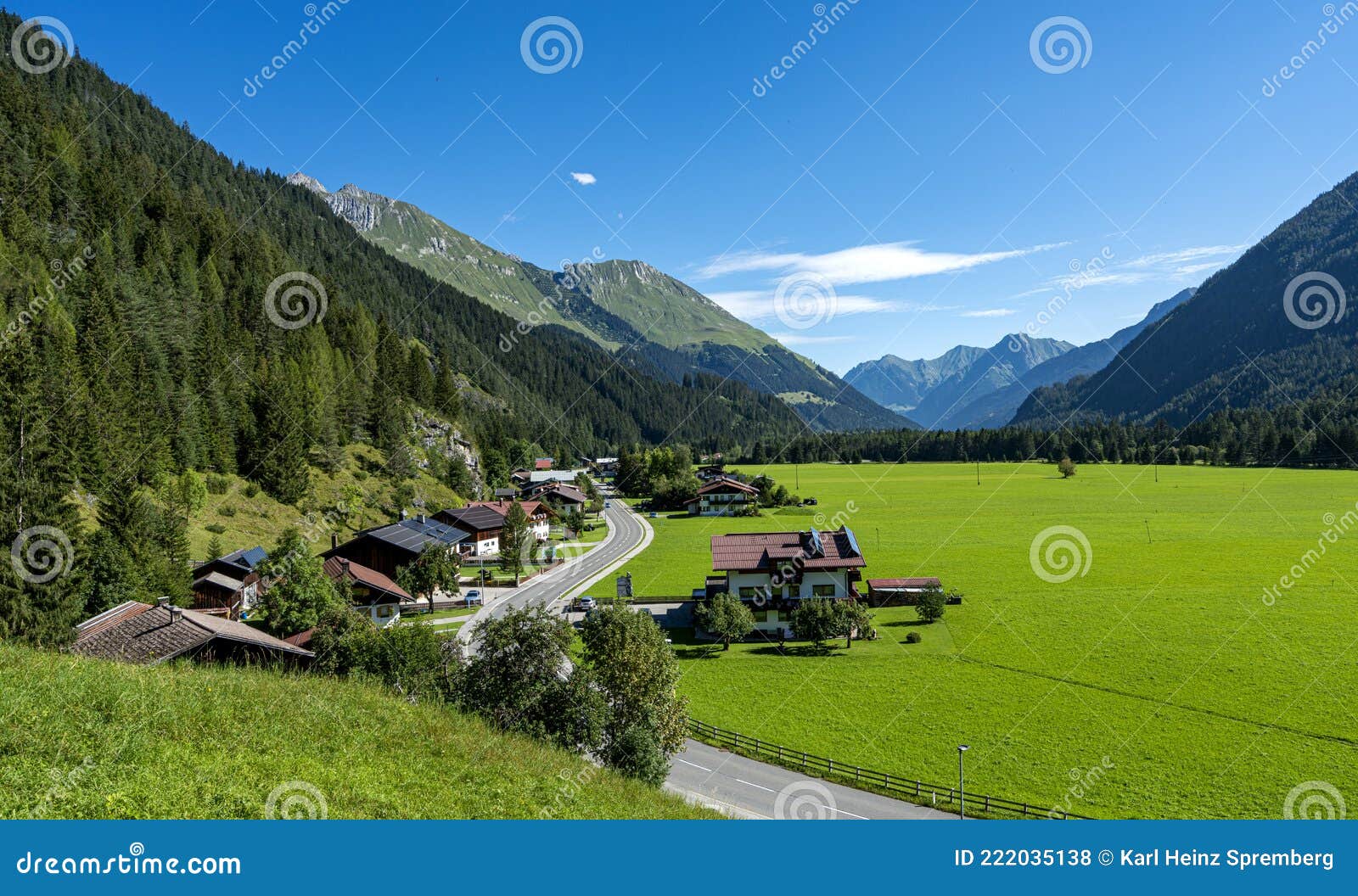 The Lechtal in Tyrol stock photo. Image of farmhouse - 222035138