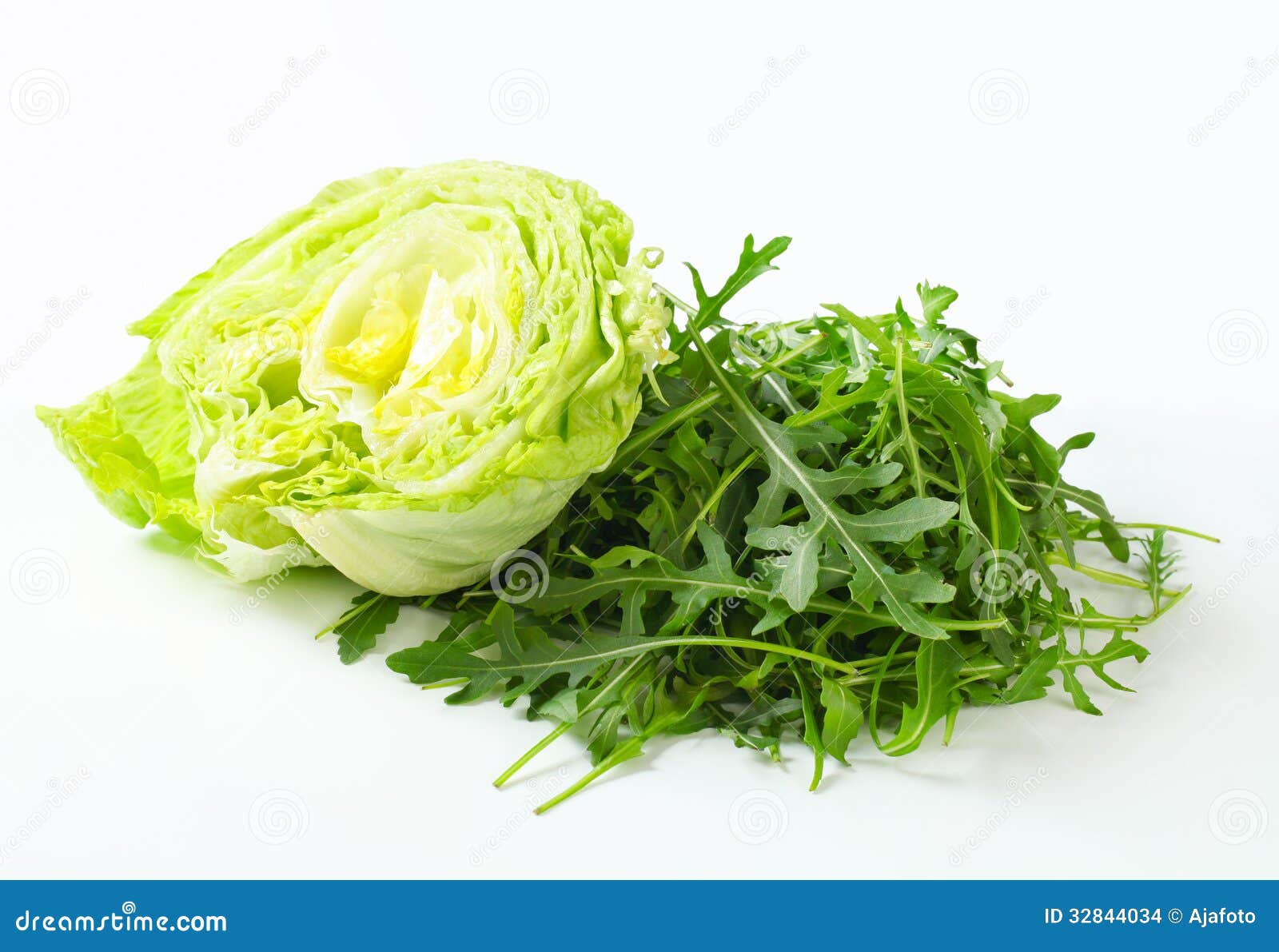 Lechuga De Iceberg Y Arugula Foto de archivo - Imagen de fresco, sano ...