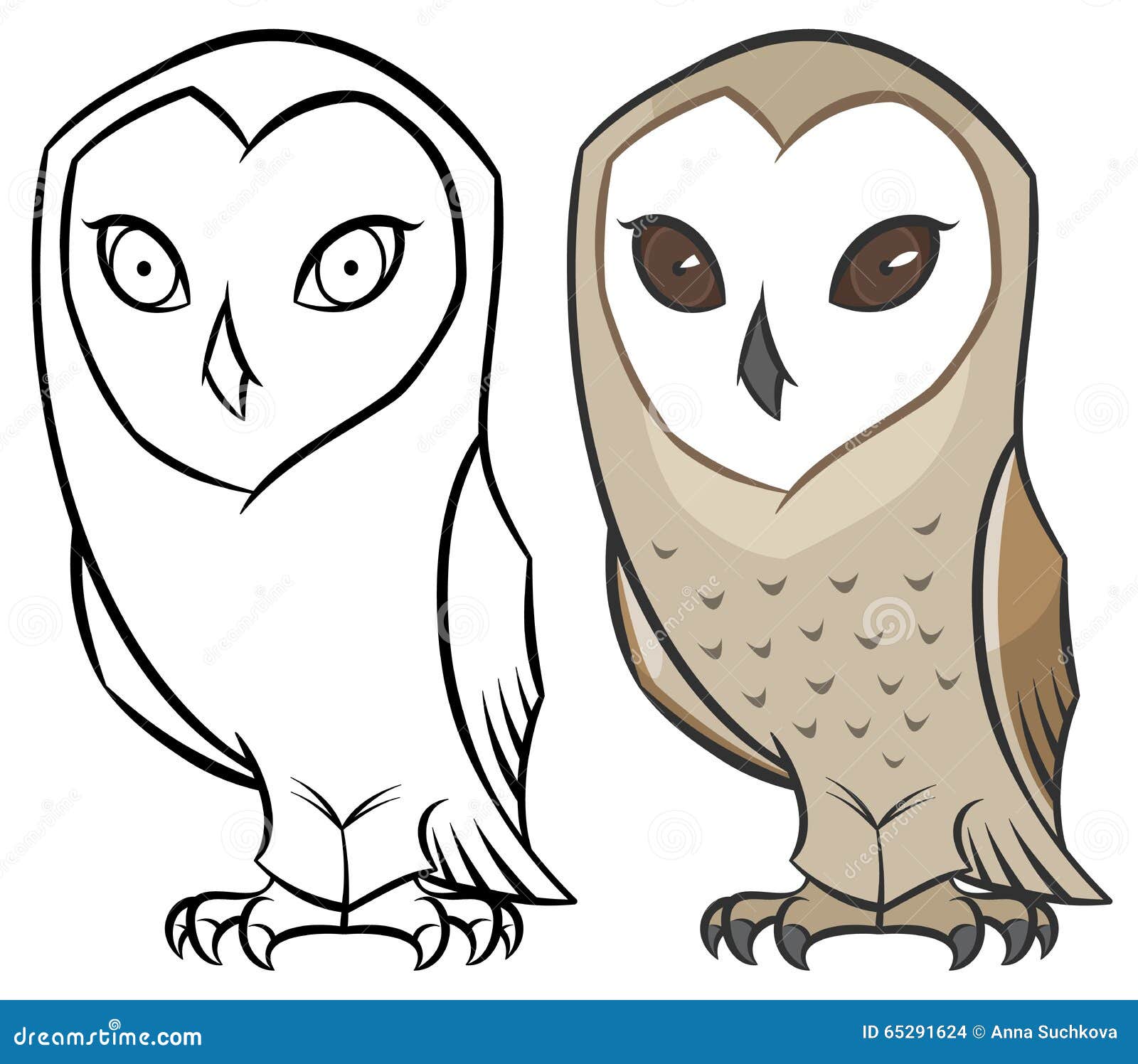 Lechuza Común Ilustración del Vector - Imagen: 65291624