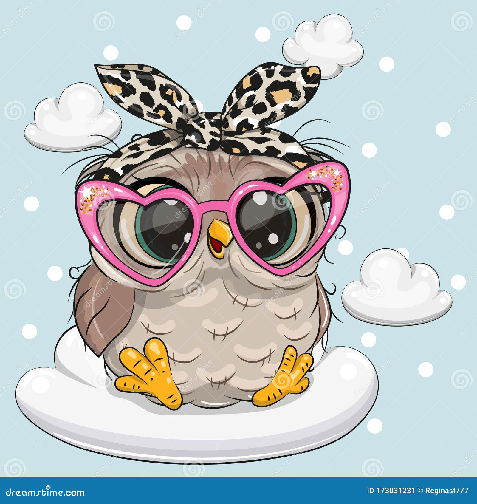 Lechuza De Caricatura Con Gafas Rosas En La Nube Ilustración del Vector ... Lechuza De Caricatura Con Gafas Rosas En La Nube Ilustración del Vector ...