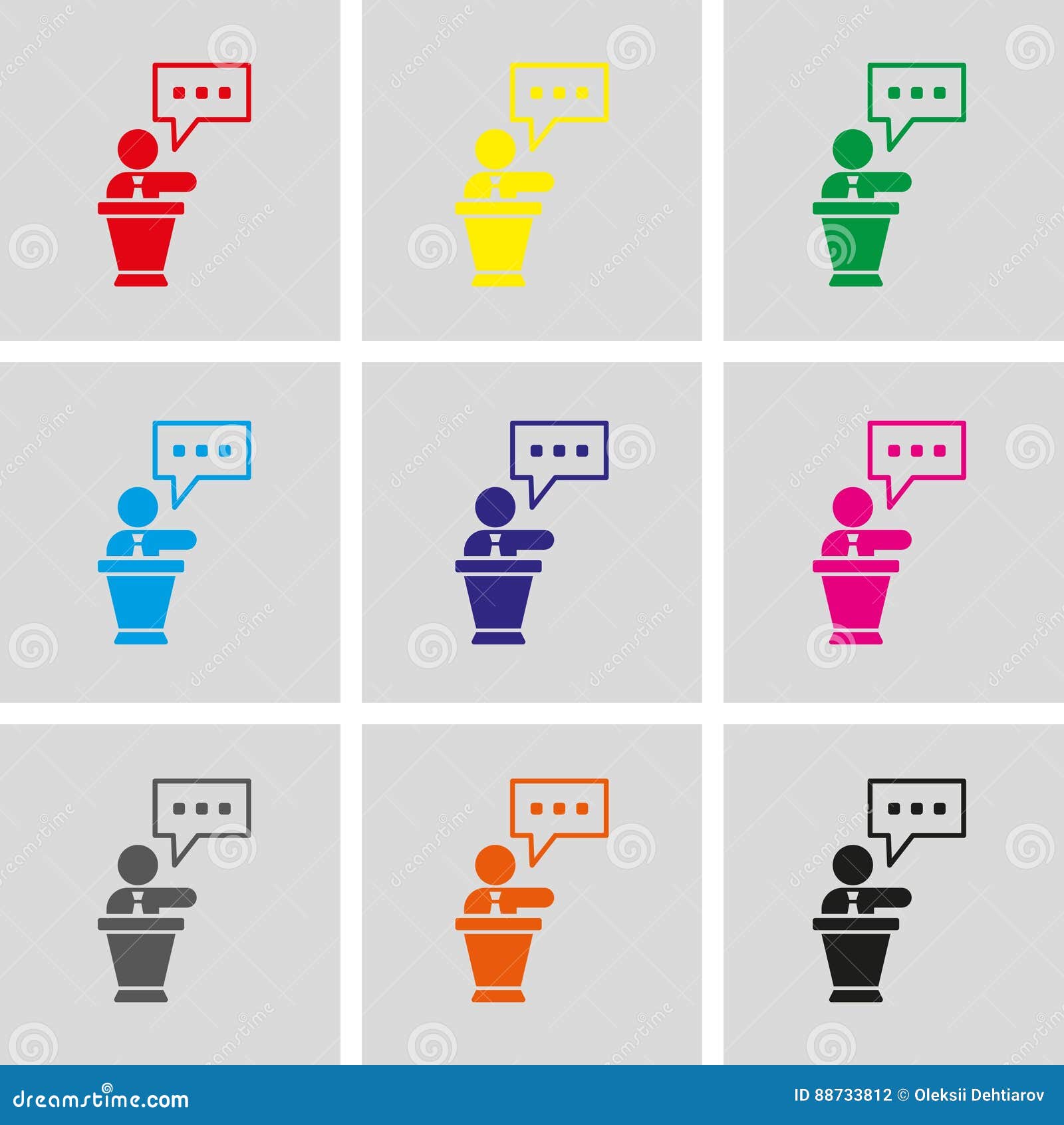 Lectern with Microphone Icon Stock Vector Illustration Flat Design ...