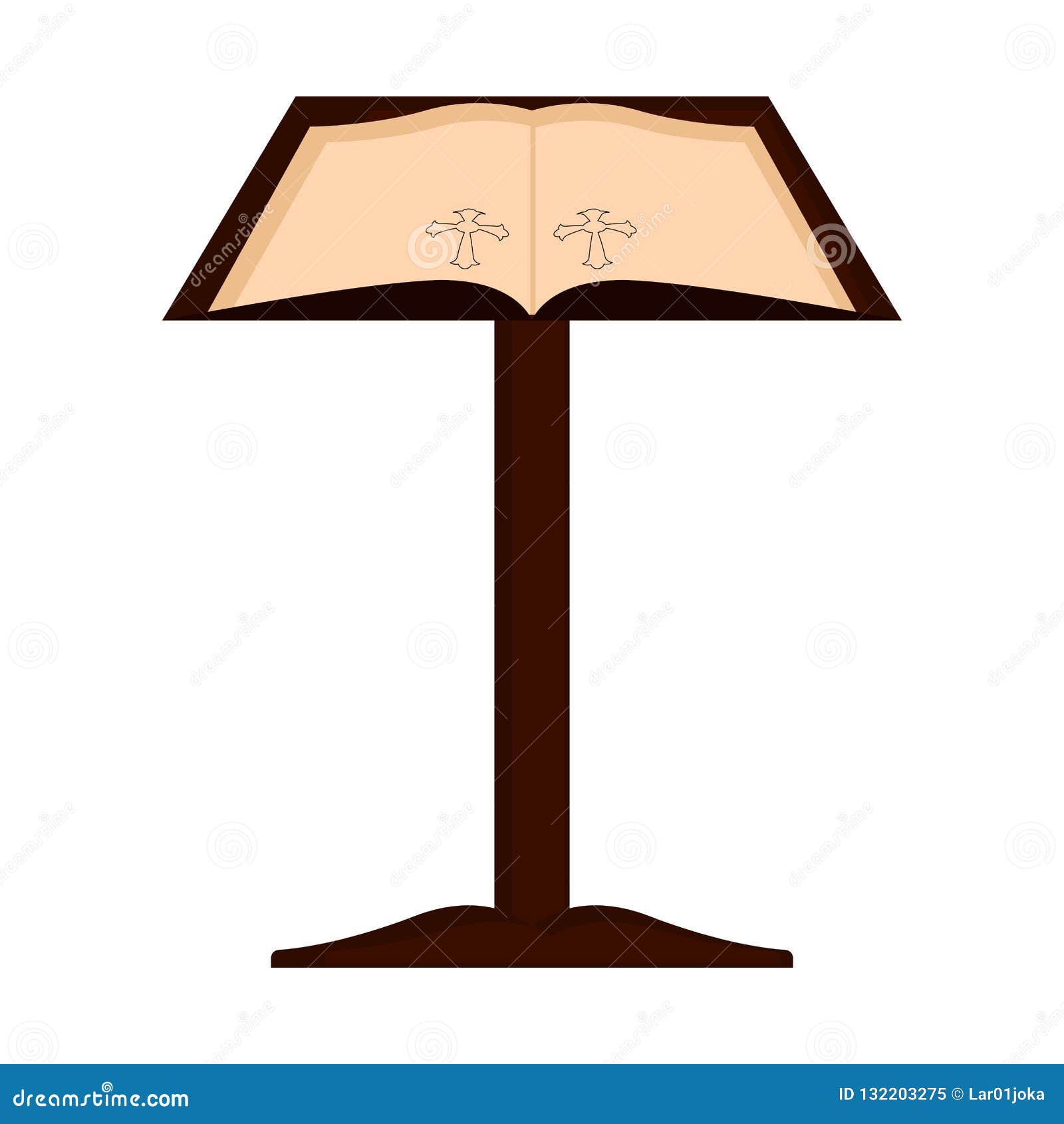 Lectern With Open Bible And Rosary Cartoon Vector | CartoonDealer.com ...