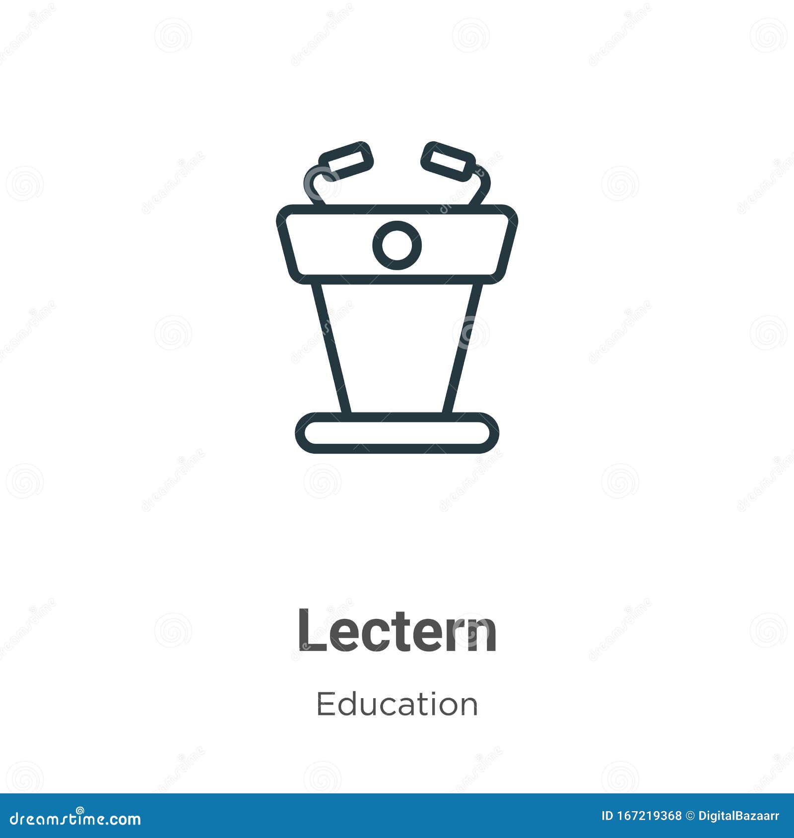 Outline Lectern Vector Icon. Isolated Black Simple Line Element ...