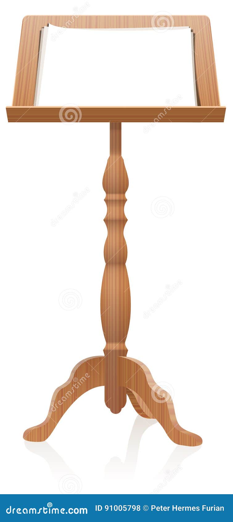 Lectern Reading Desk Blank Speech Notes Vector Illustration ...