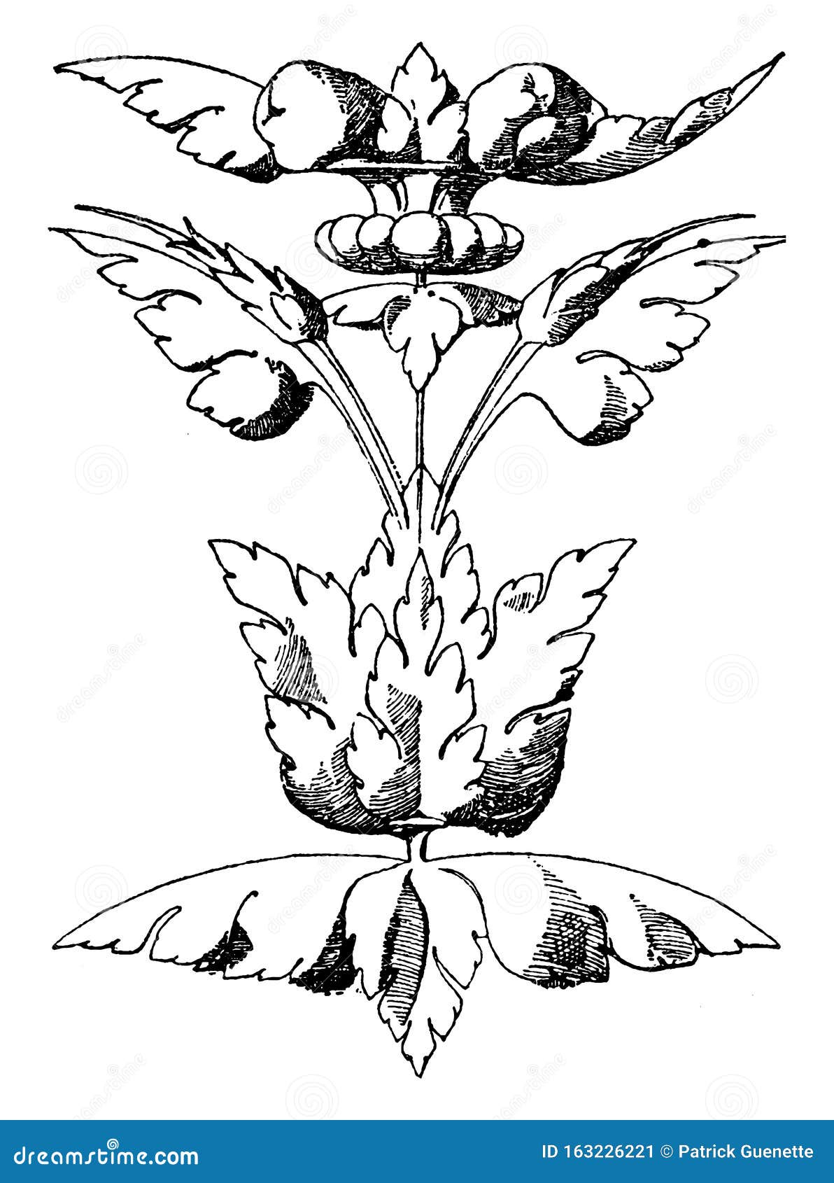 Lectern Relief is a Decorative Plant Forms Pattern, Vintage Engraving ...