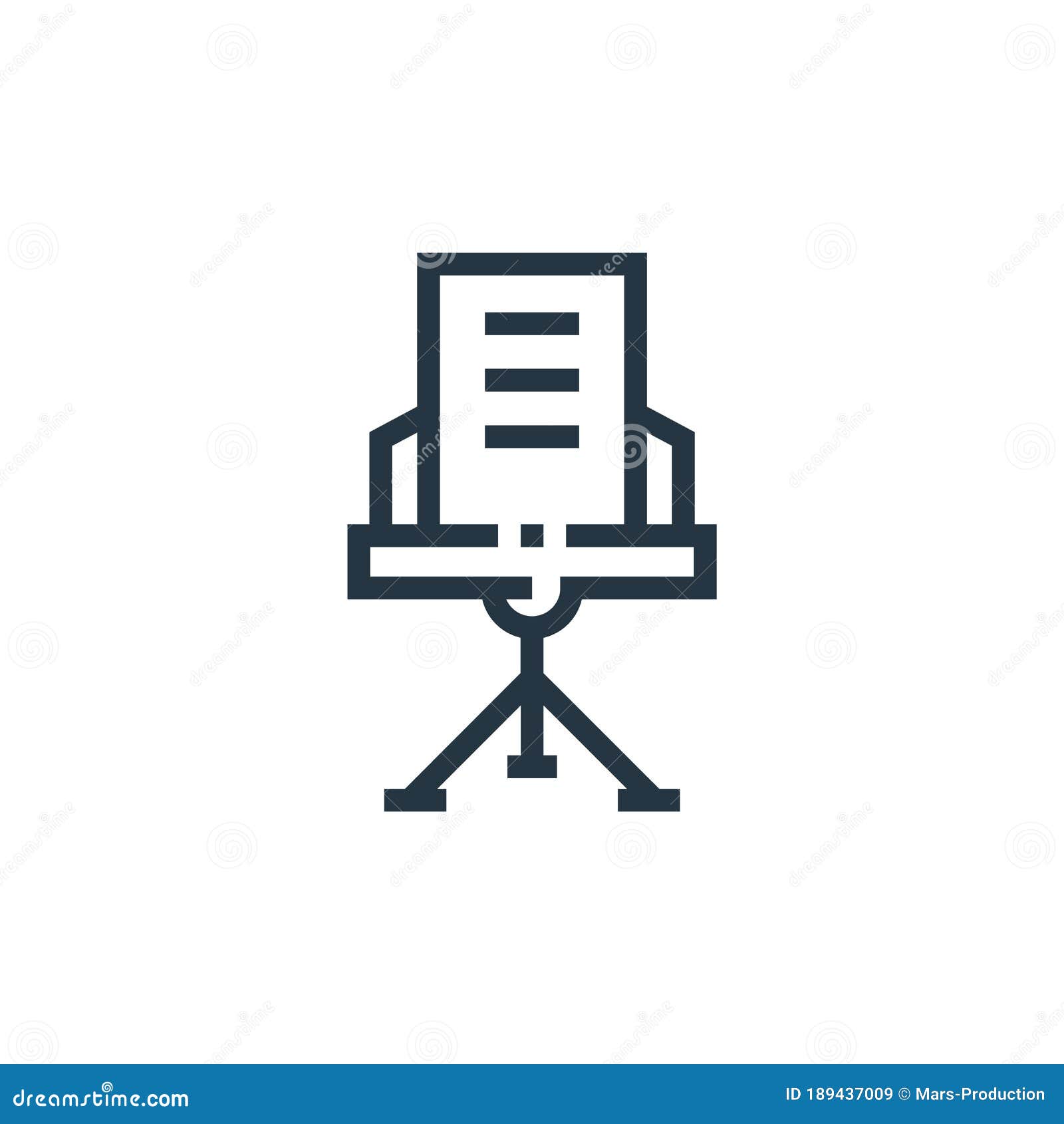 Outline Lectern Vector Icon. Isolated Black Simple Line Element ...