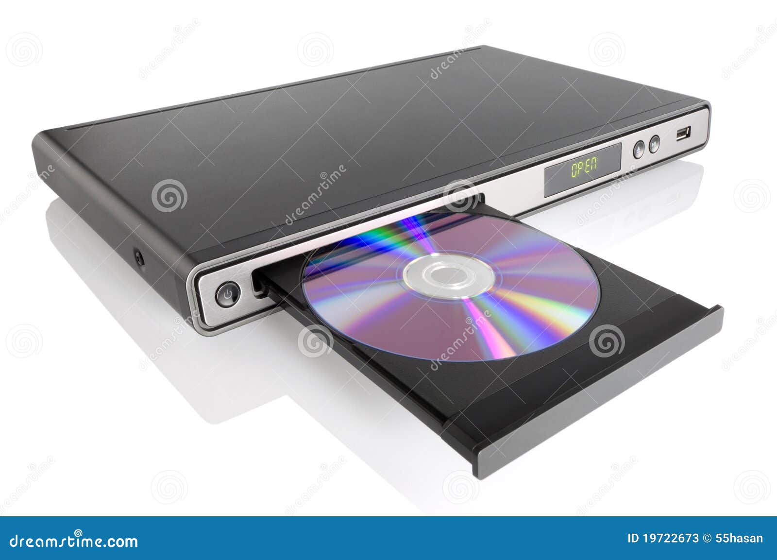 Lecteur DVD image stock. Image du ouvert, horizontal - 19722673