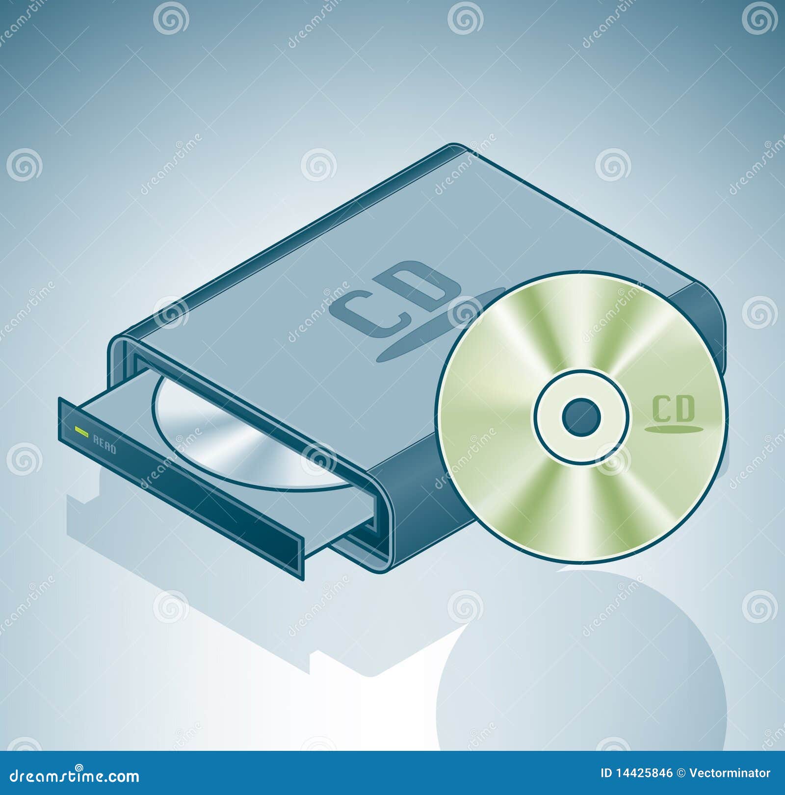Lector de CD-ROM portable ilustración del vector. Ilustración de ...