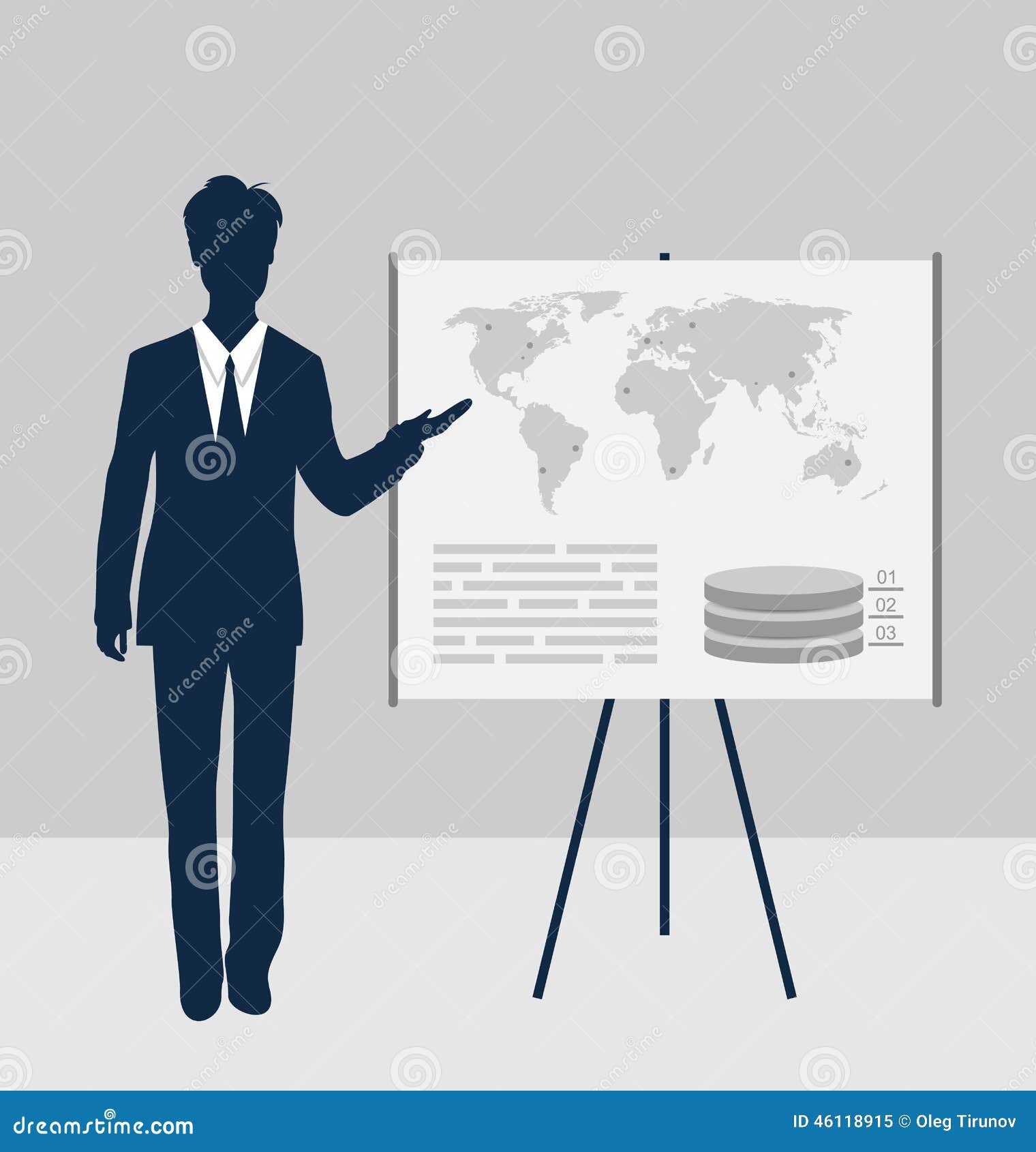 Lector Stand Near Board Presentation Showing Speak Project Brief ...