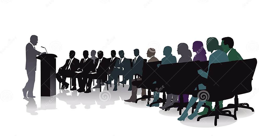 Lecture in front of people stock vector. Illustration of draft - 145316610