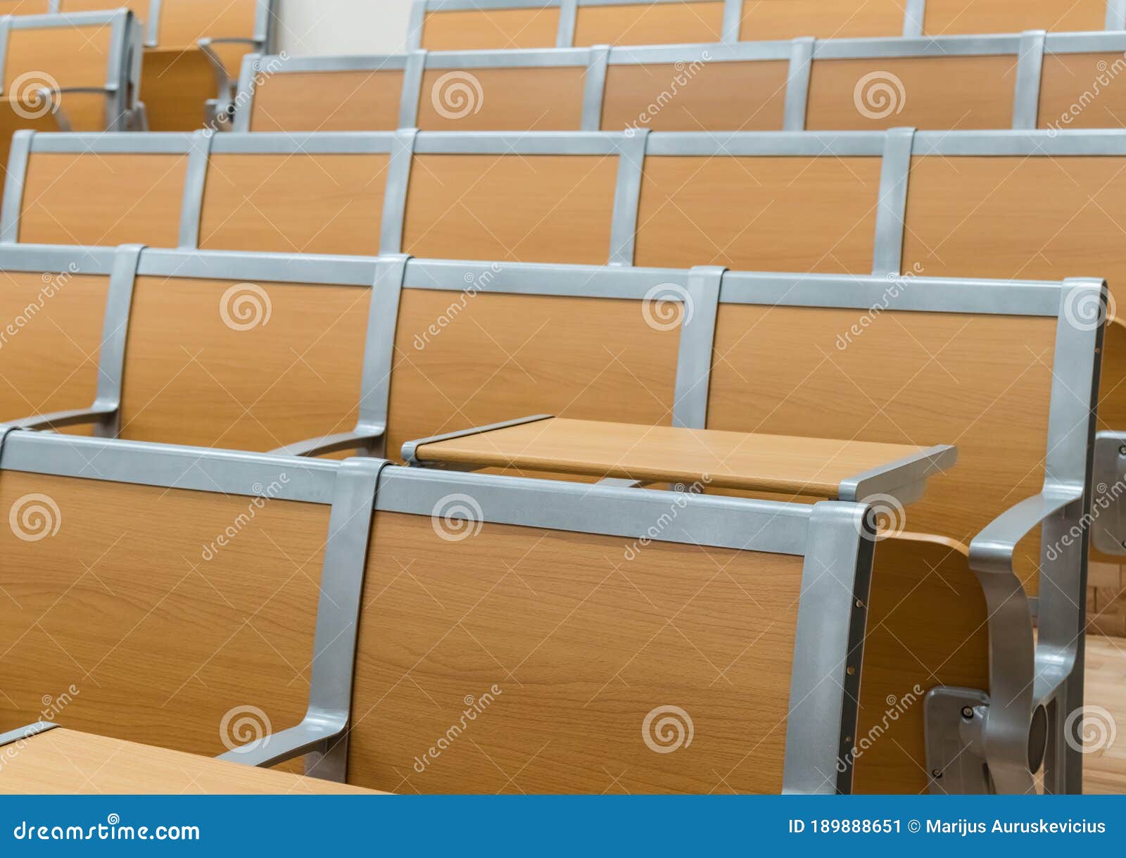 Lecture hall. Empty chairs stock image. Image of exam - 189888651