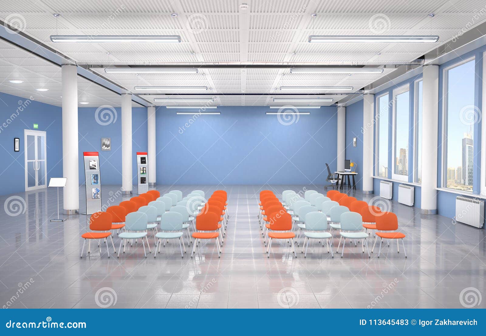 Lecture Hall With Students Cartoon Flat Illustration | CartoonDealer ...
