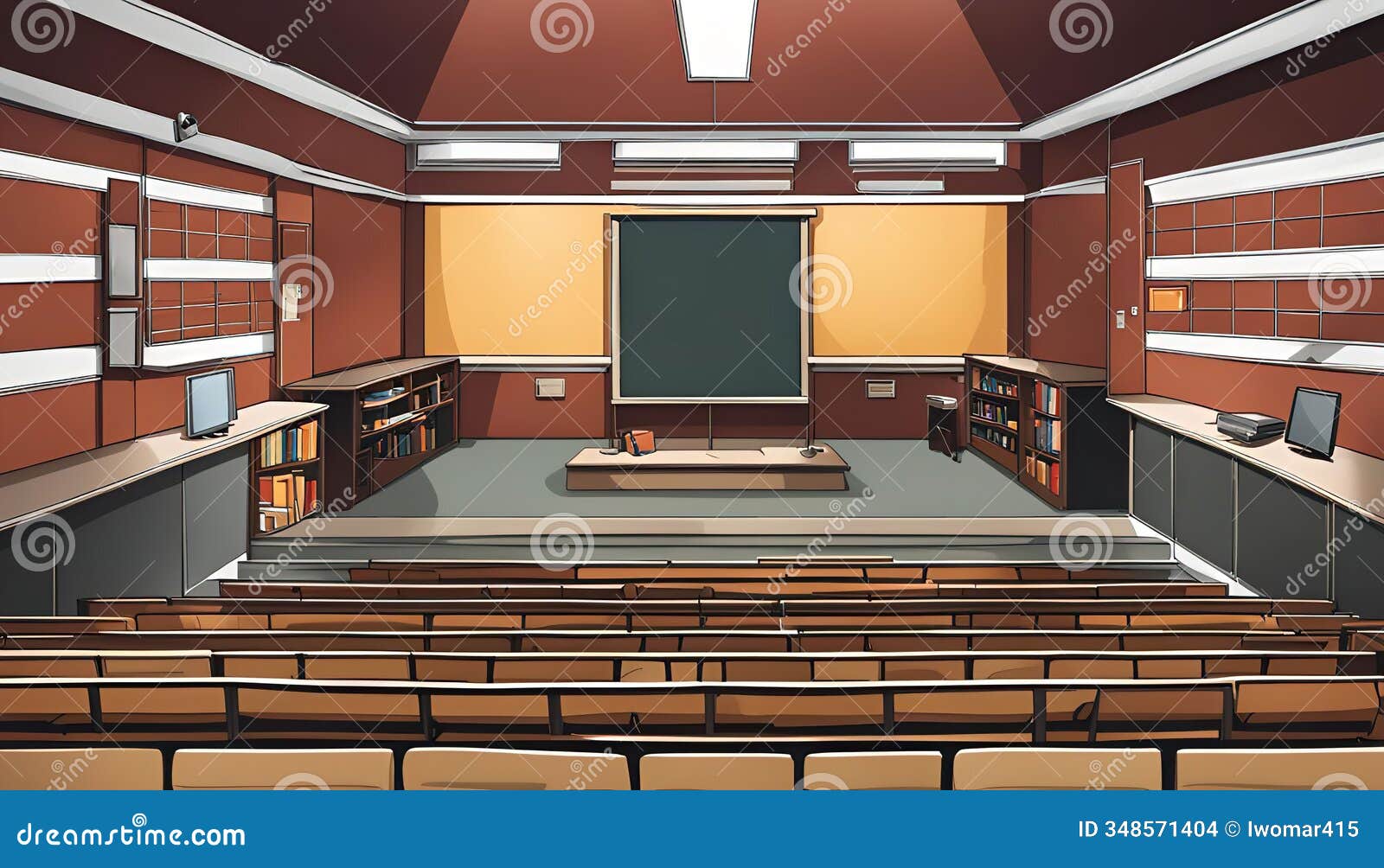 Lecture Hall stock illustration. Illustration of learning - 348571404