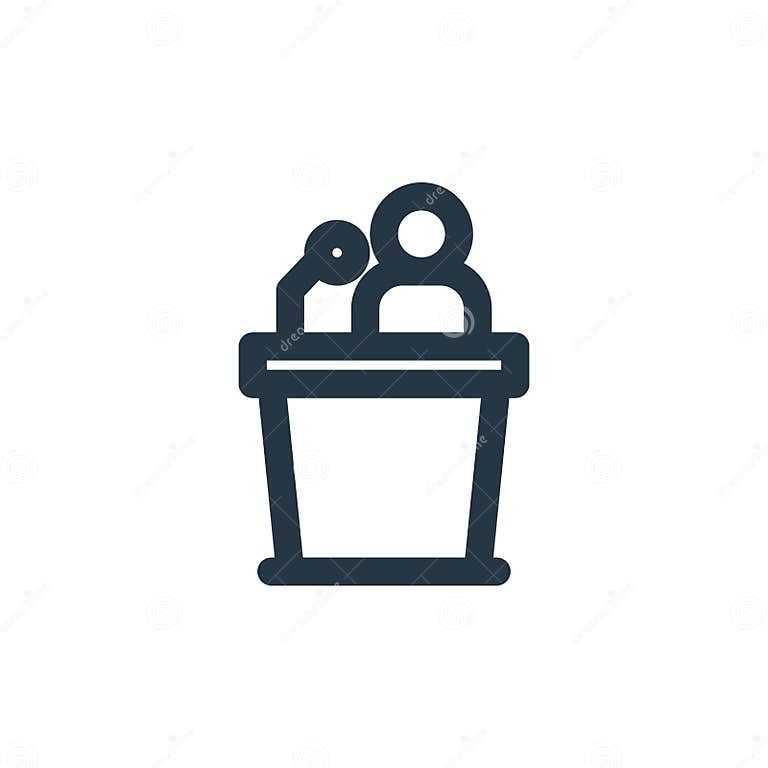 Lecture Icon Vector from School Concept. Thin Line Illustration of ...