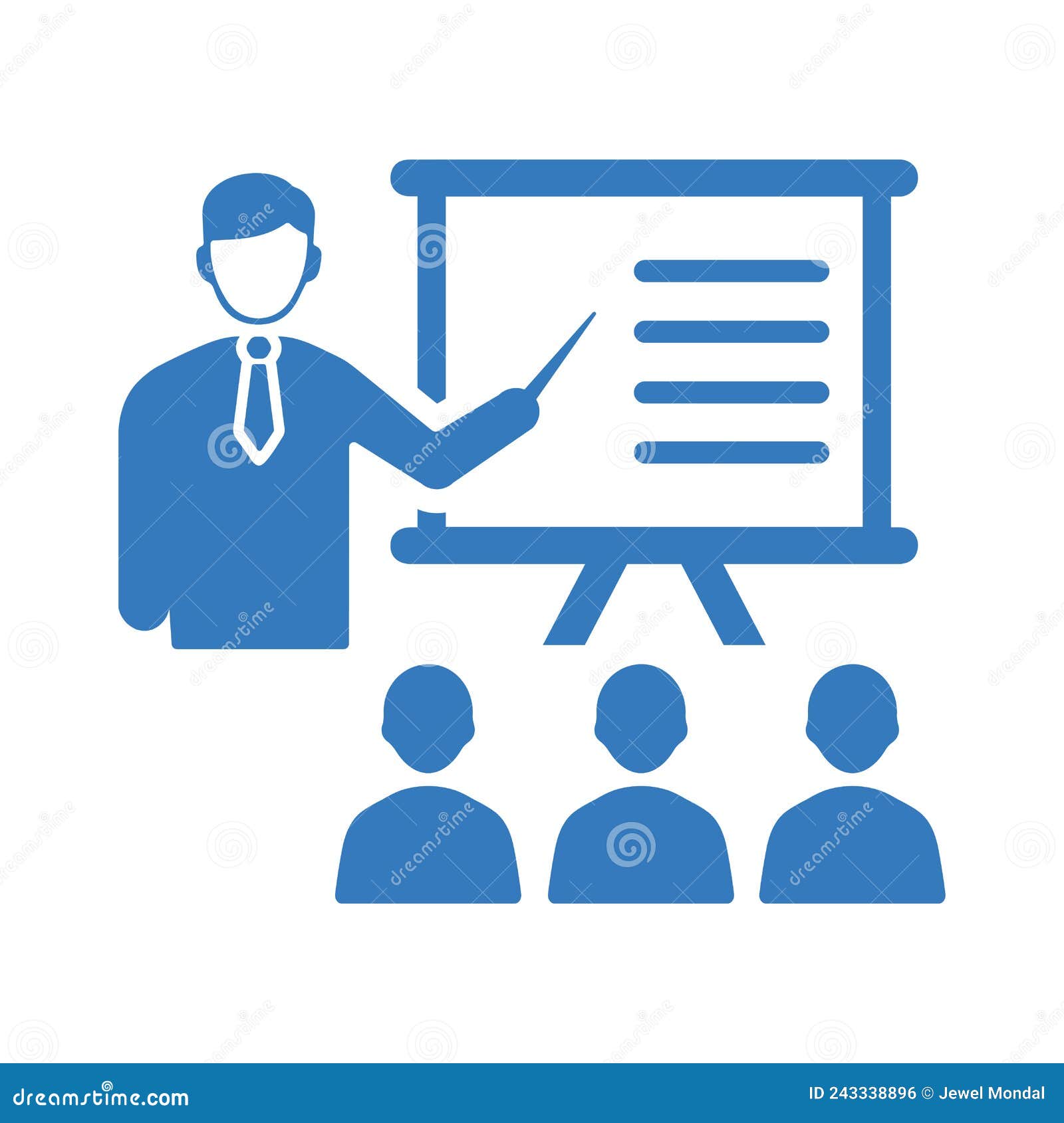 Lecture, Presentation, Teaching Icon. Blue Vector Sketch Stock Vector ...